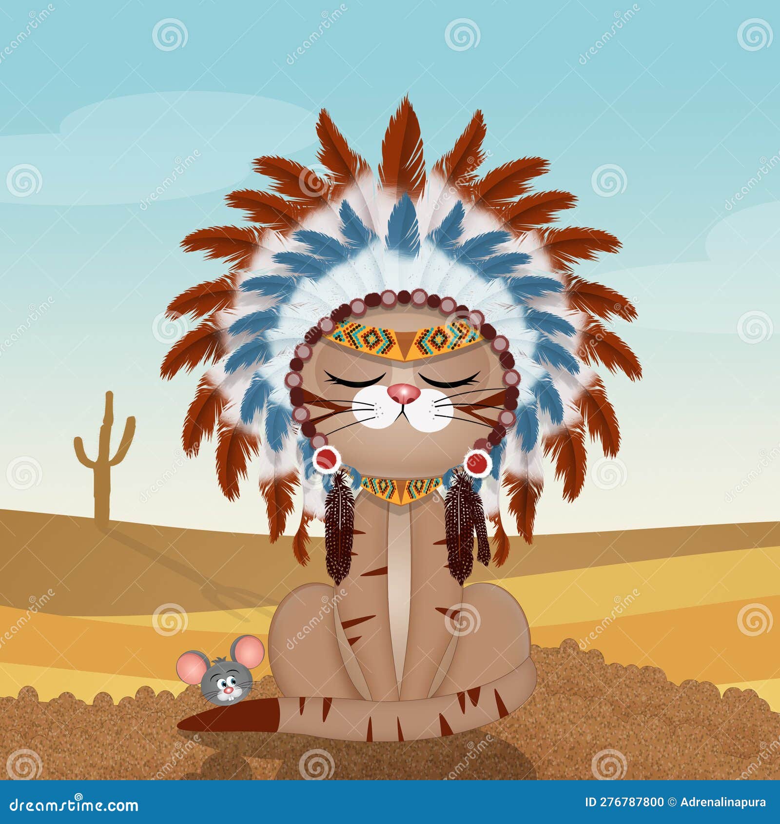 Illustration of Indian cat stock illustration. Illustration of tail ...