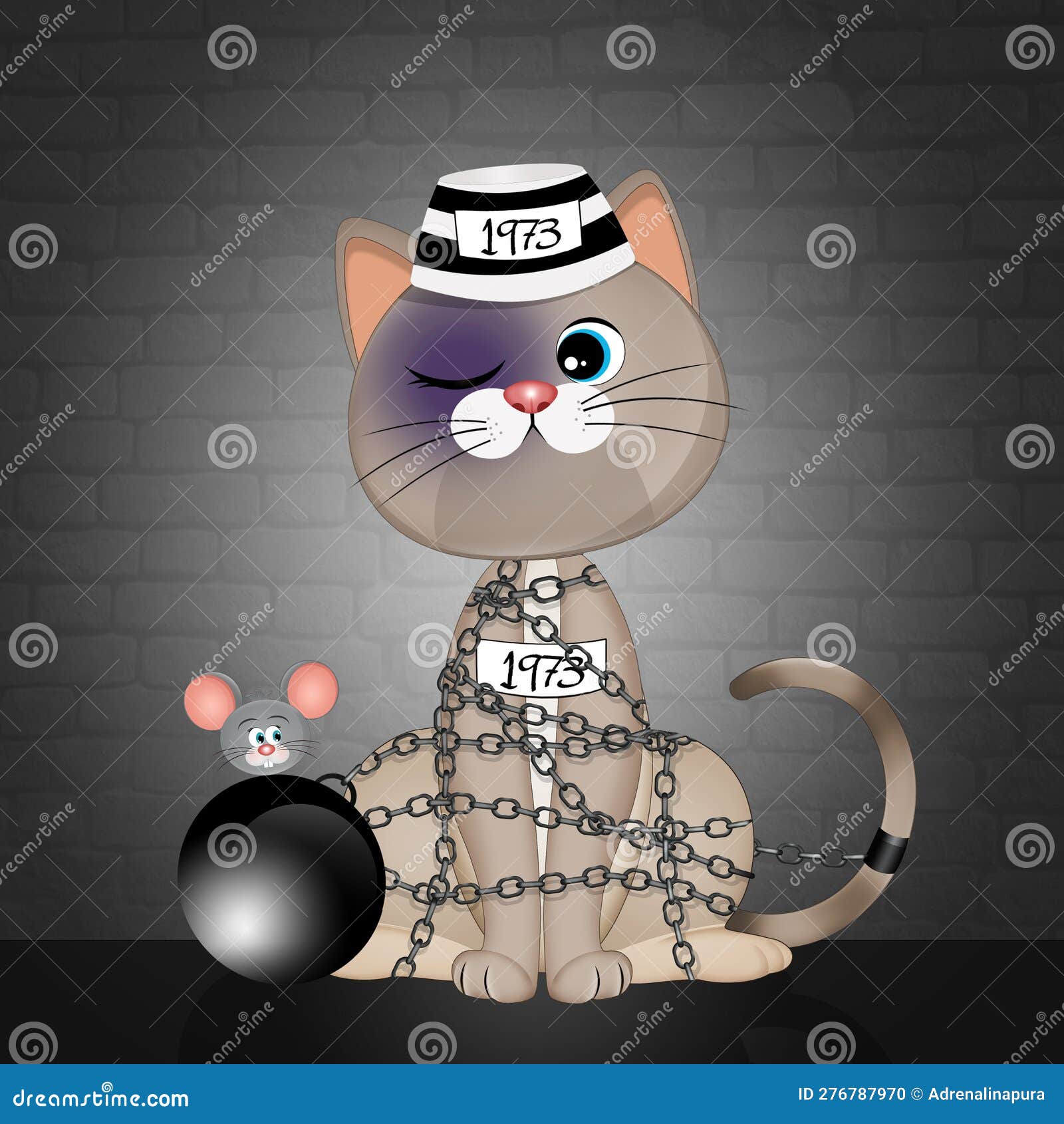 Illustration of jailed cat stock illustration. Illustration of convict ...