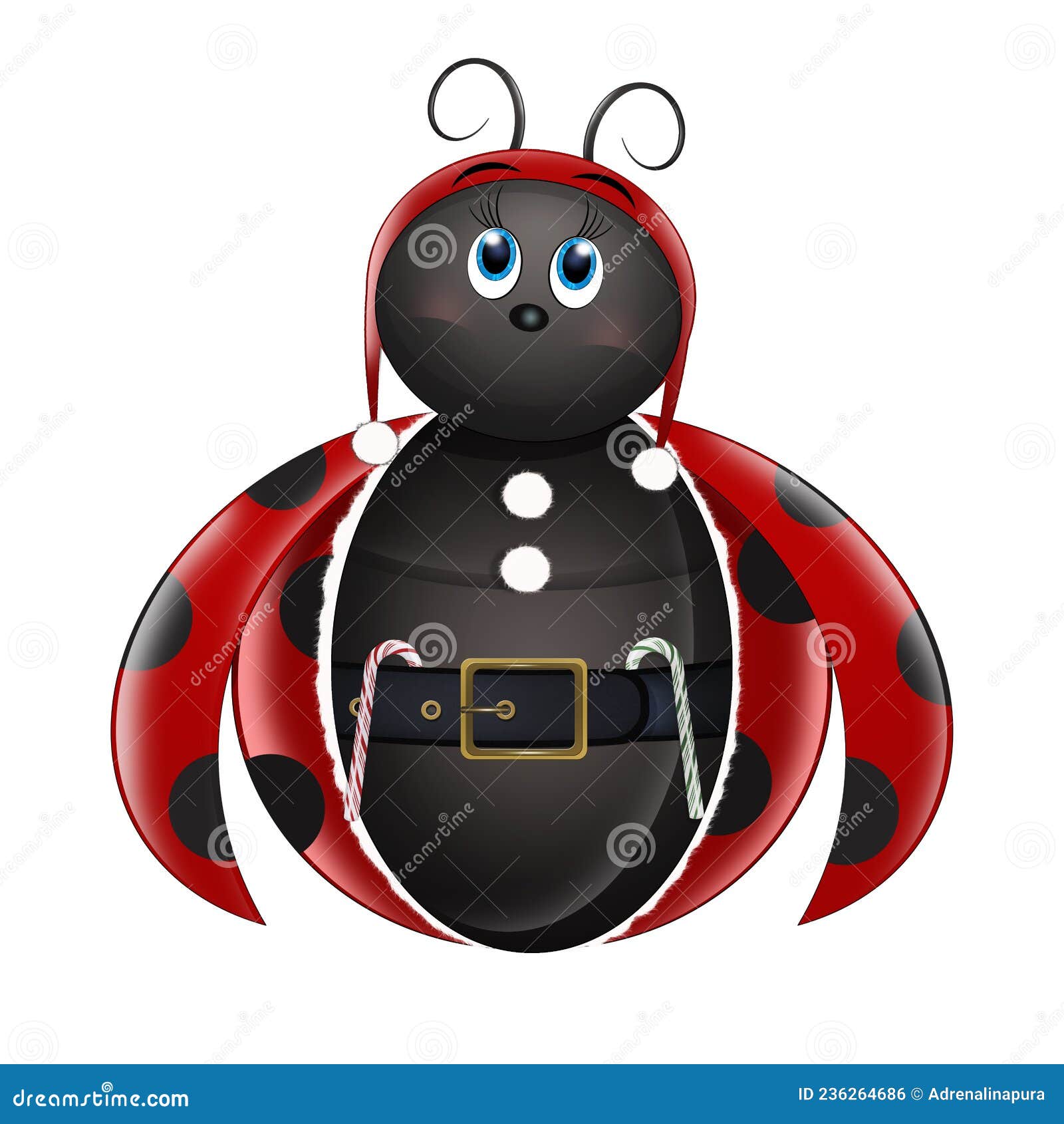 Illustration of Ladybug Santa Claus Stock Illustration - Illustration ...