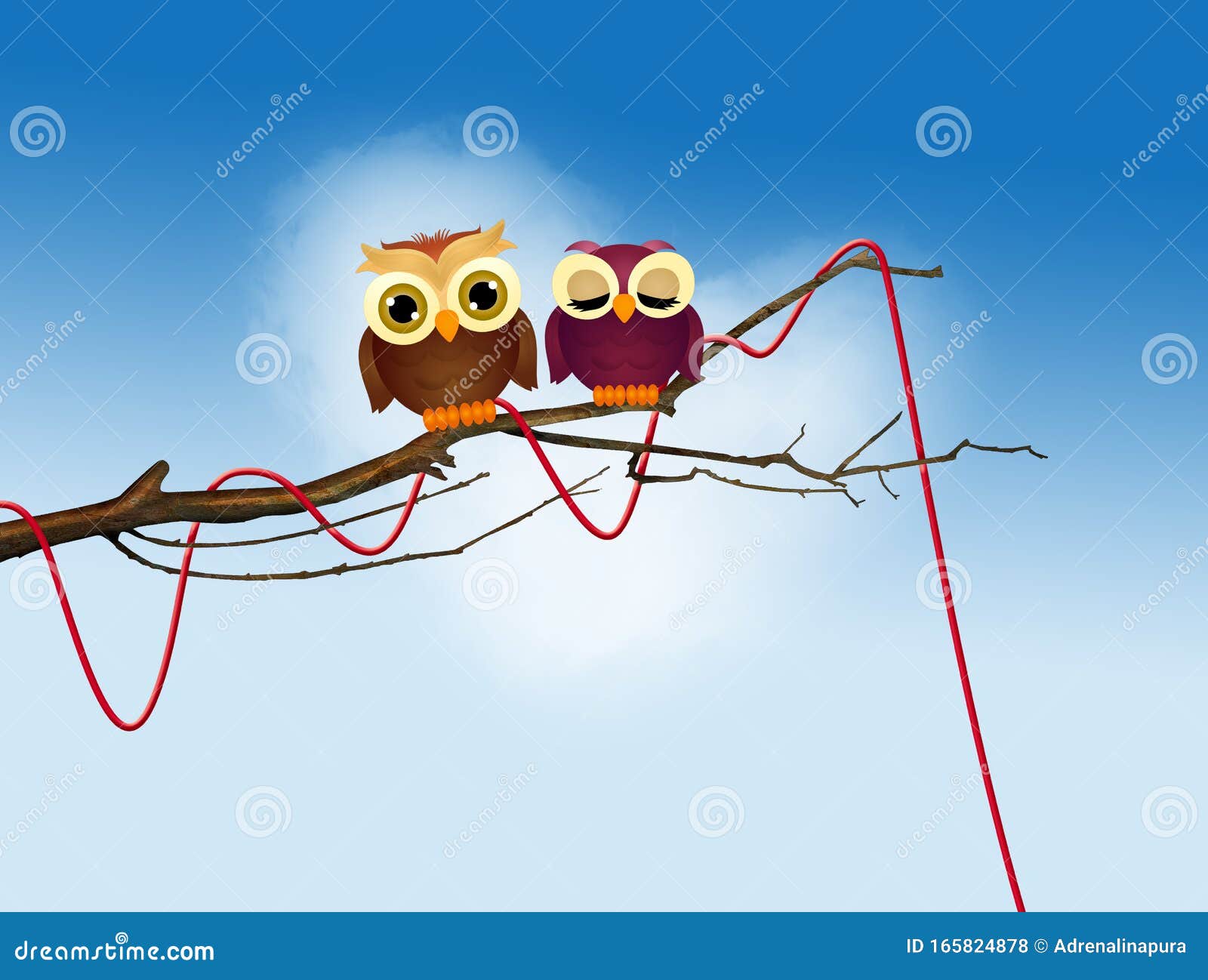 Illustration on the Legend of the Red Thread Stock Illustration ...