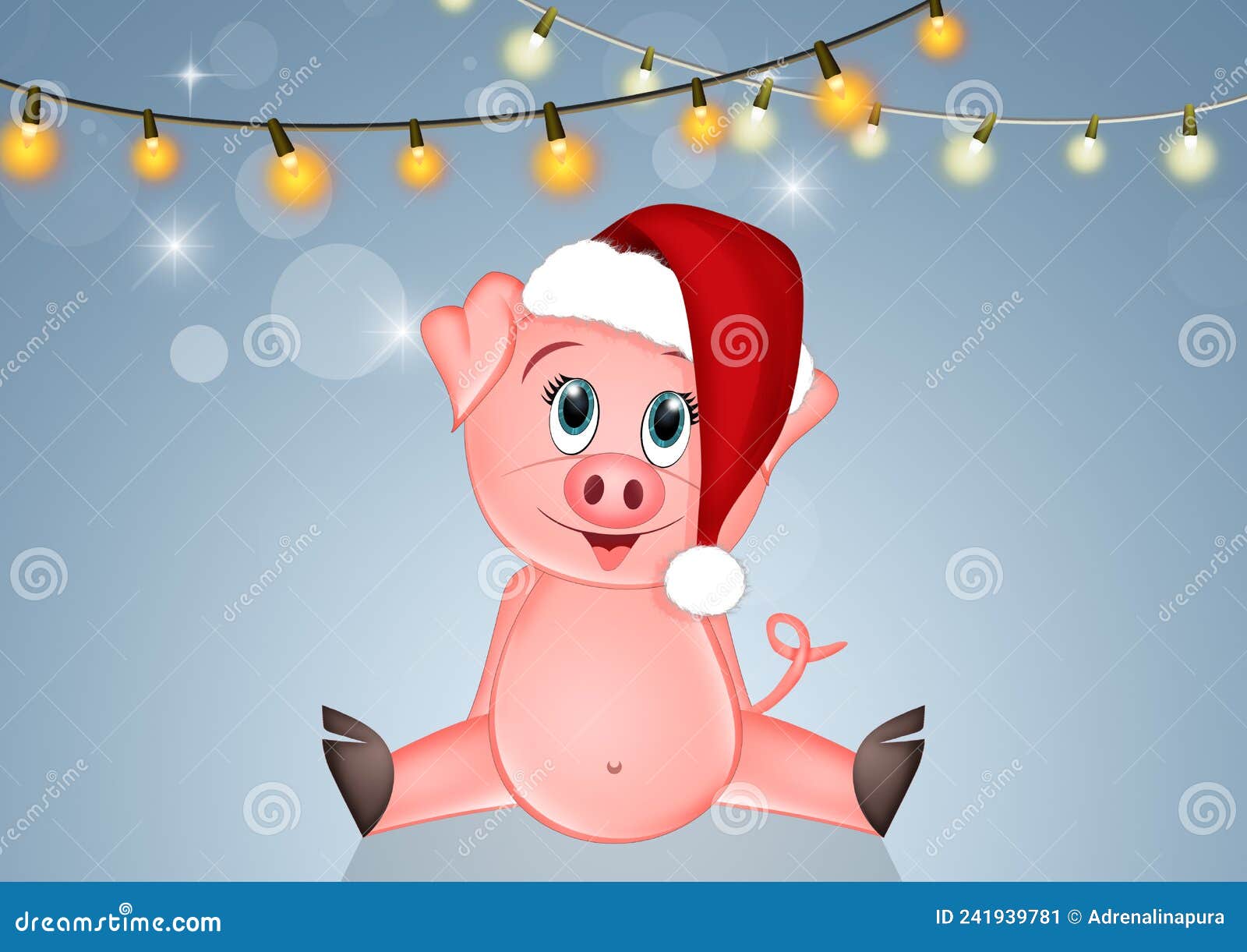 Illustration of Pig at Christmas Stock Illustration - Illustration of ...