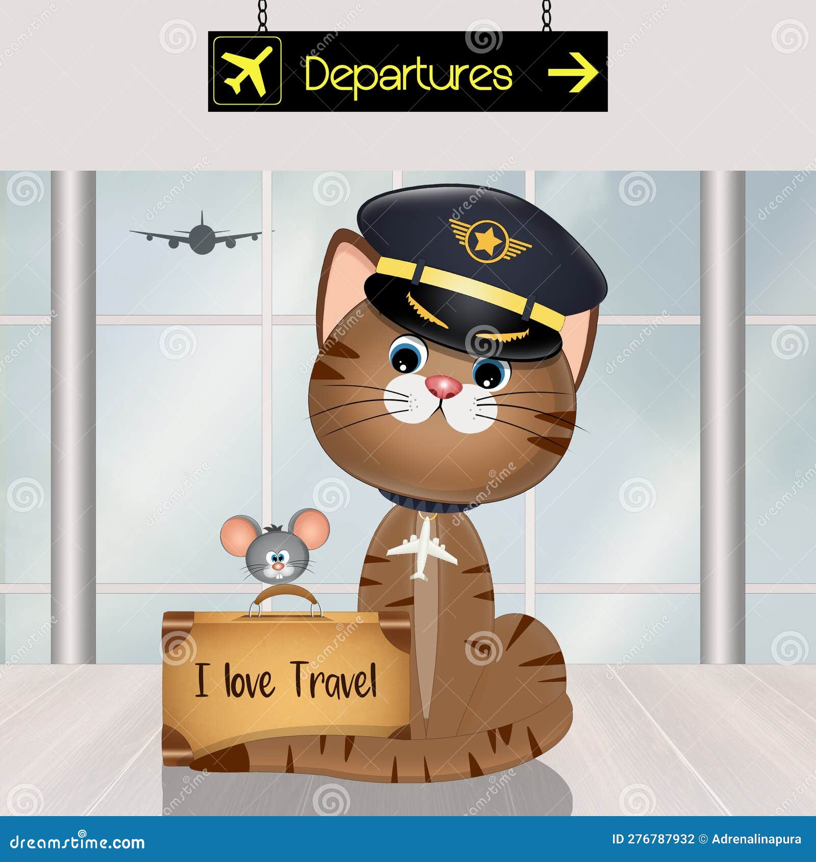 Illustration of Pilot Kitten Stock Illustration - Illustration of pilot ...