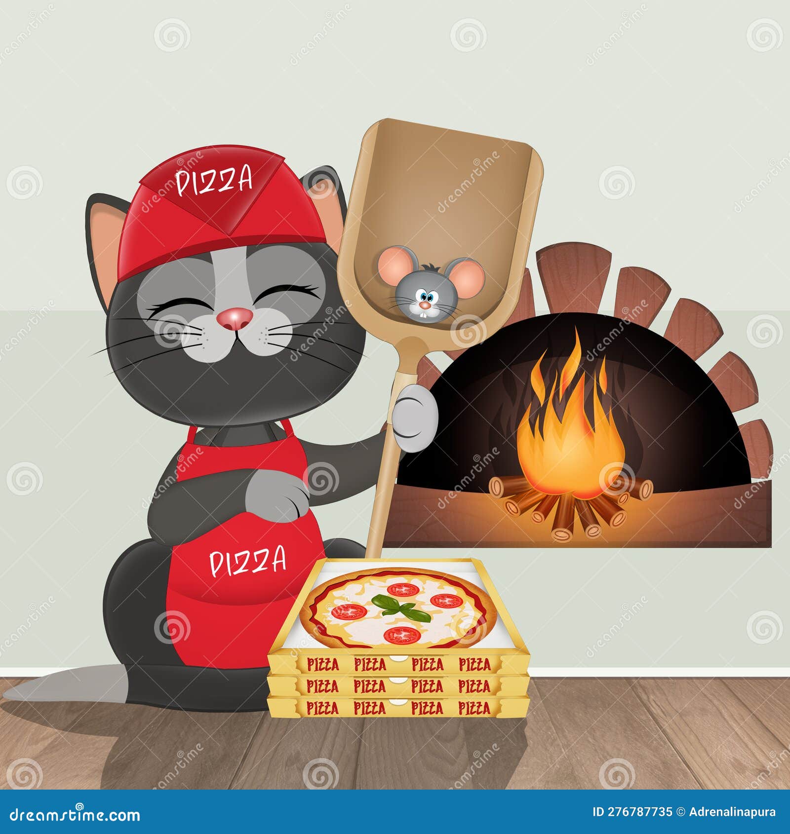 Illustration of Pizza Chef Cat Stock Illustration - Illustration of ...