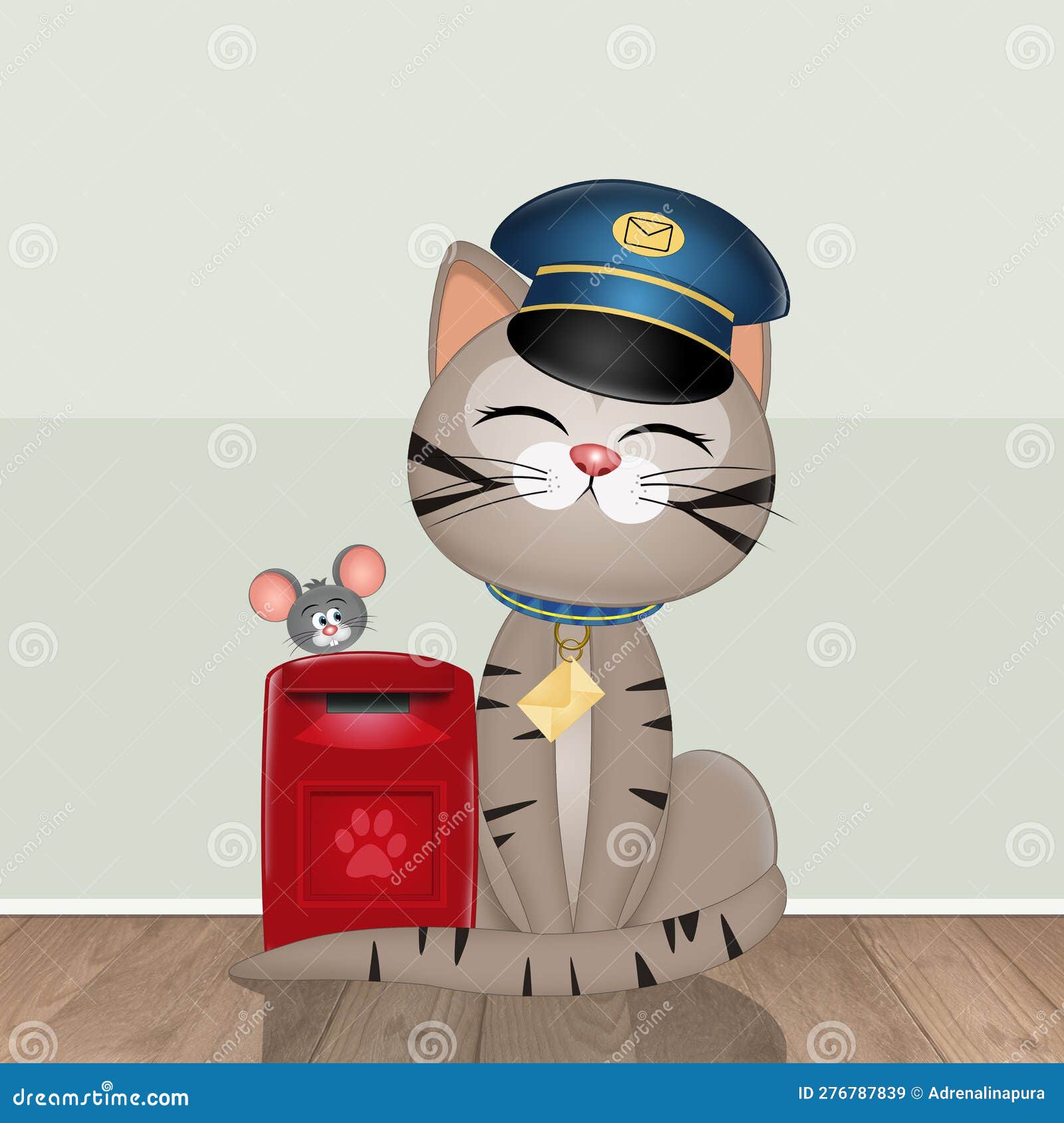 Illustration of Postman Cat Stock Illustration - Illustration of post ...