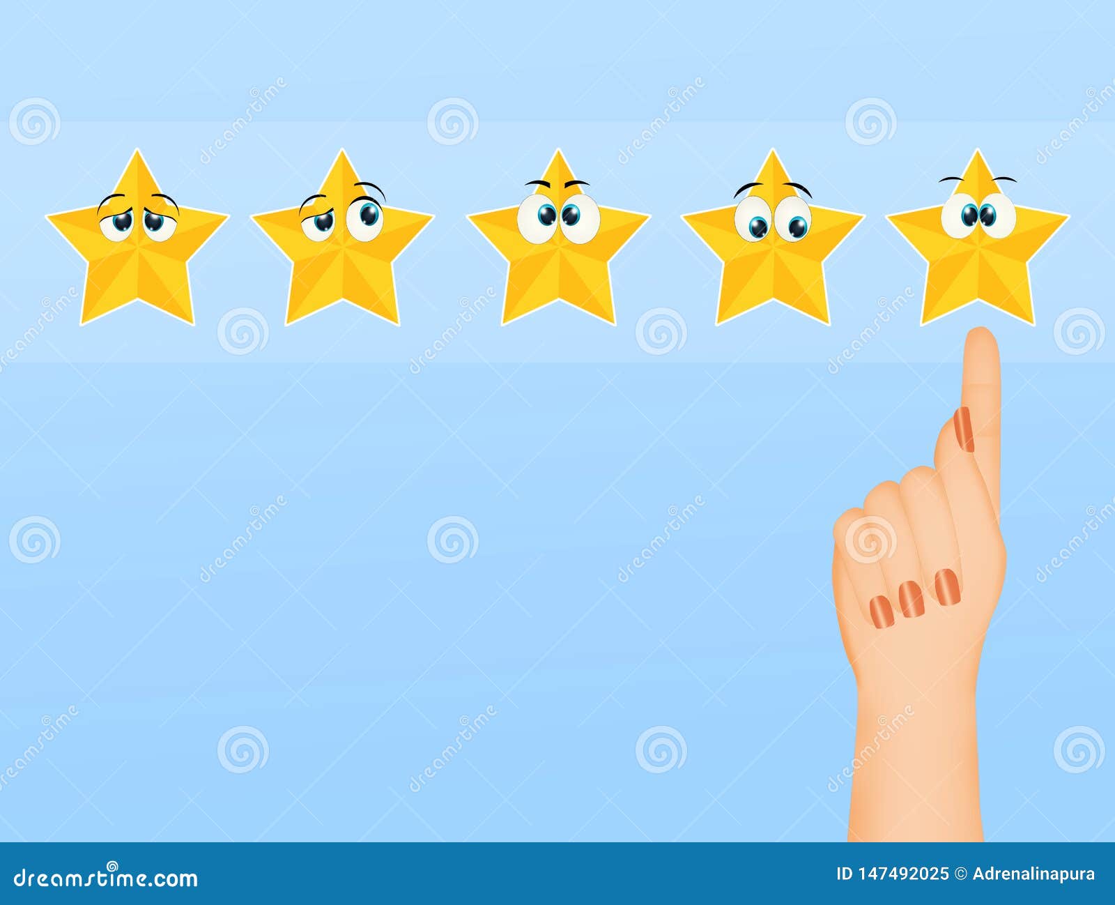 Funny Illustration of Review Stars Stock Illustration - Illustration of ...