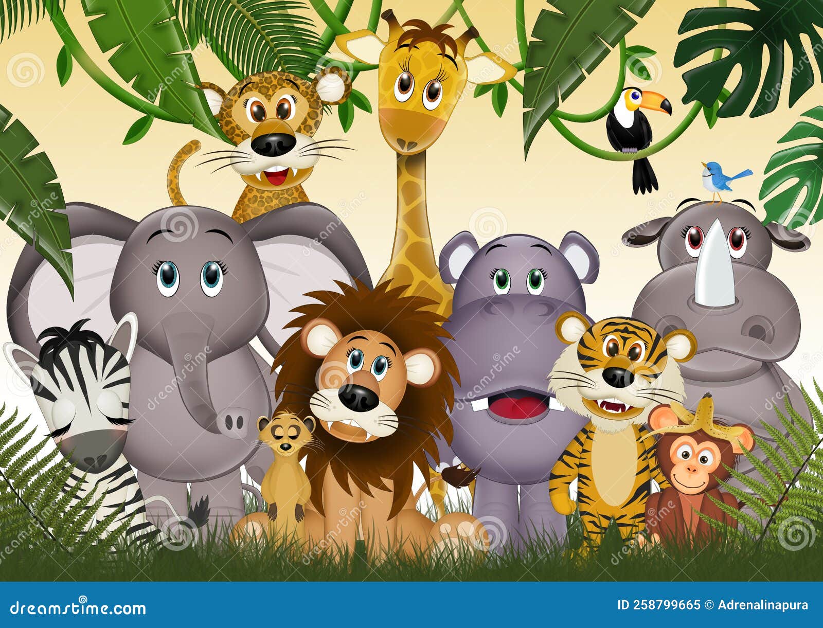 Illustration of Savannah Animals Stock Illustration - Illustration of ...