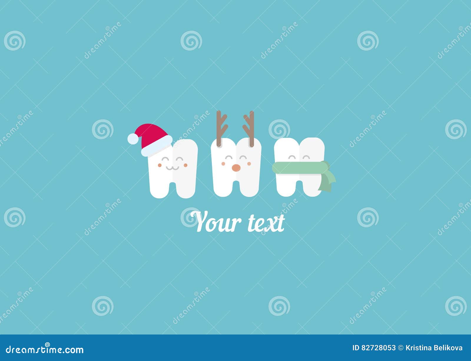 Funny Illustration, Teeth and New Year Stock Vector - Illustration of ...