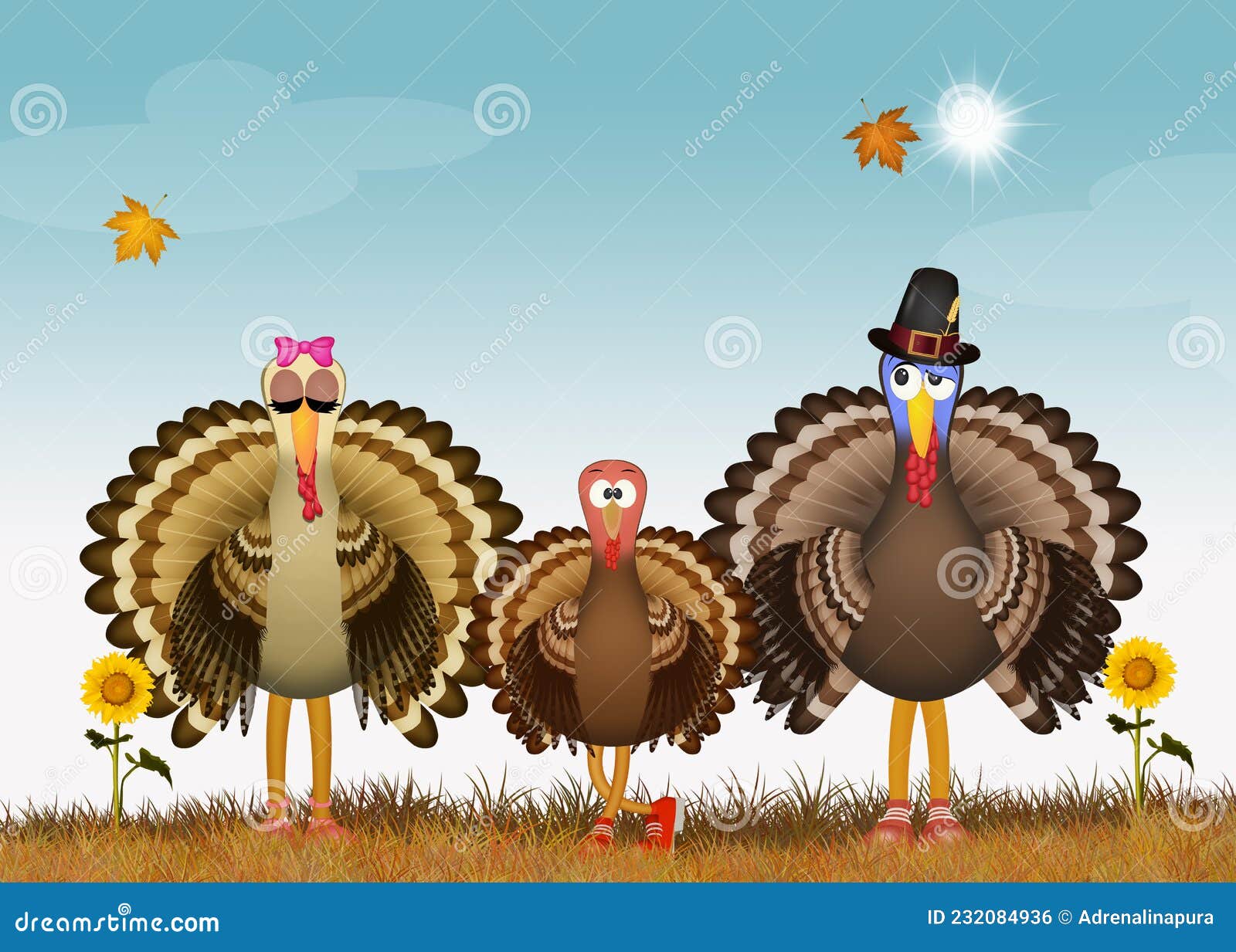 Funny Illustration of Turkeys Stock Illustration - Illustration of ...