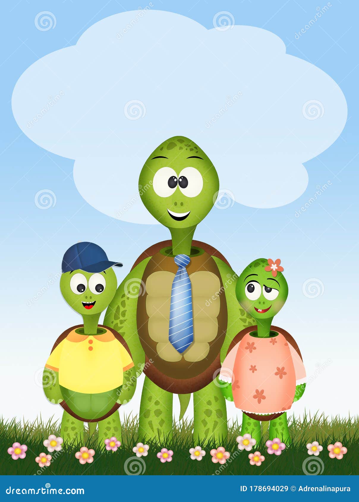 Illustration of Turtles Father Stock Illustration - Illustration of ...