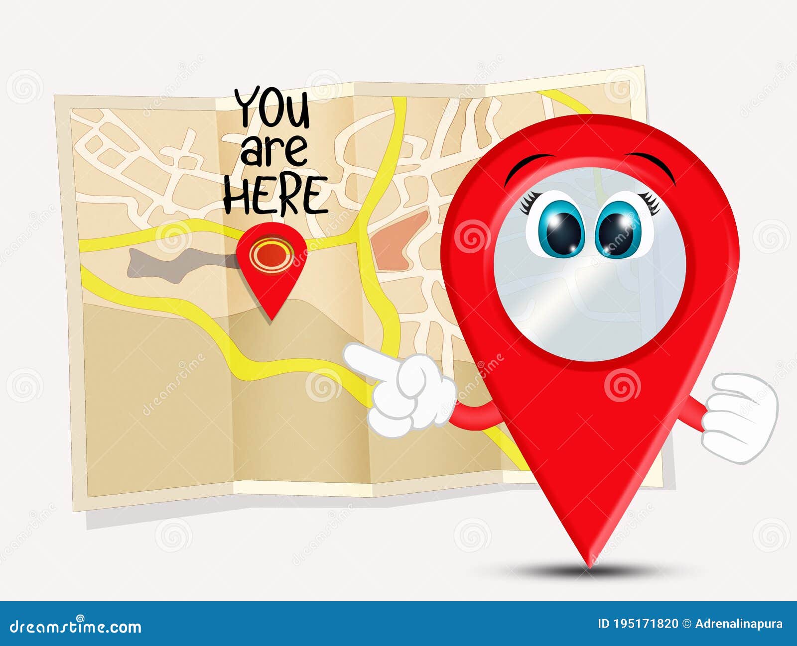 Illustration of You are Here Location Map Stock Illustration ...