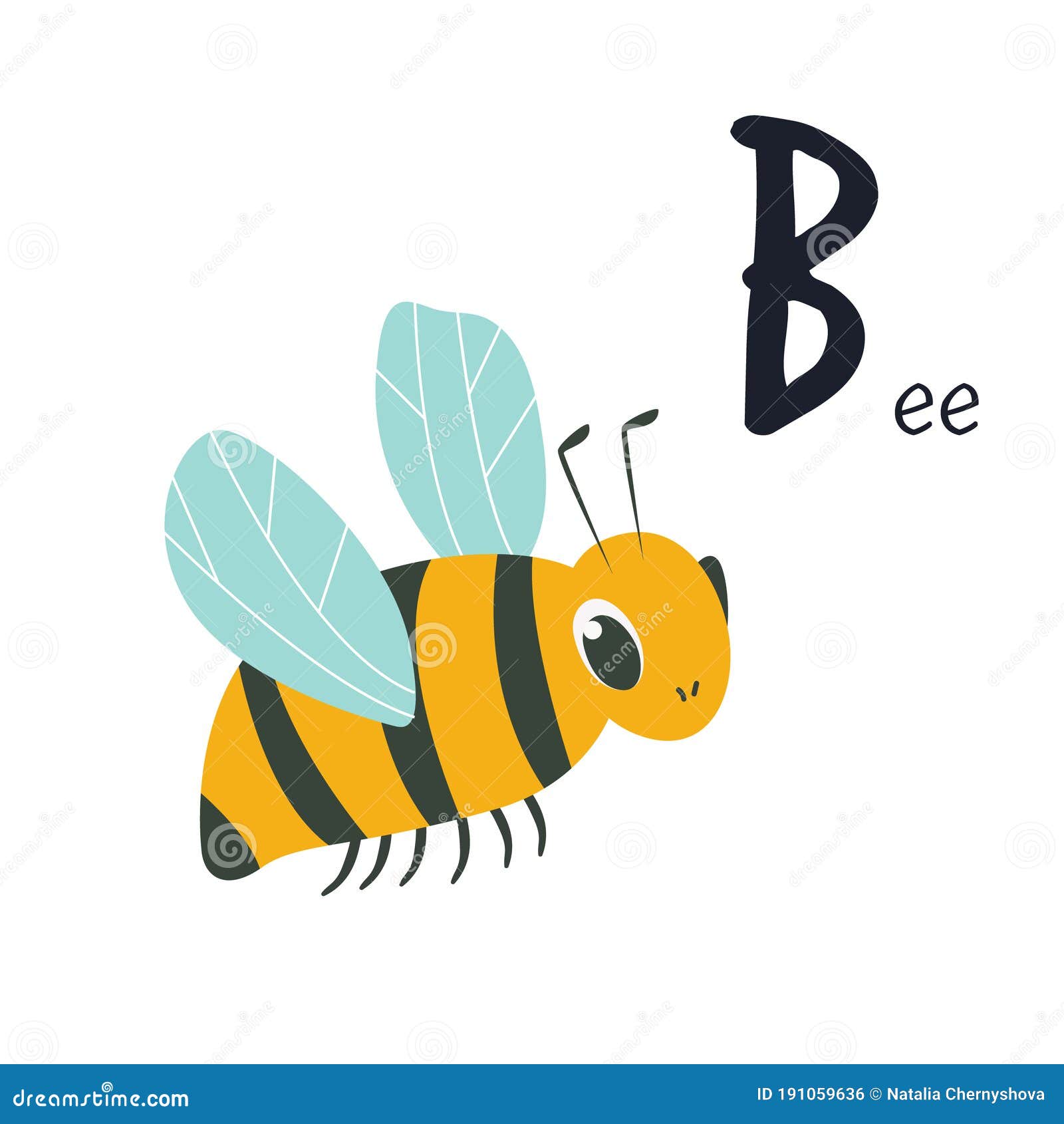 Funny Image of a Bee and Letter B. Zoo Alphabet Collection Stock Vector ...