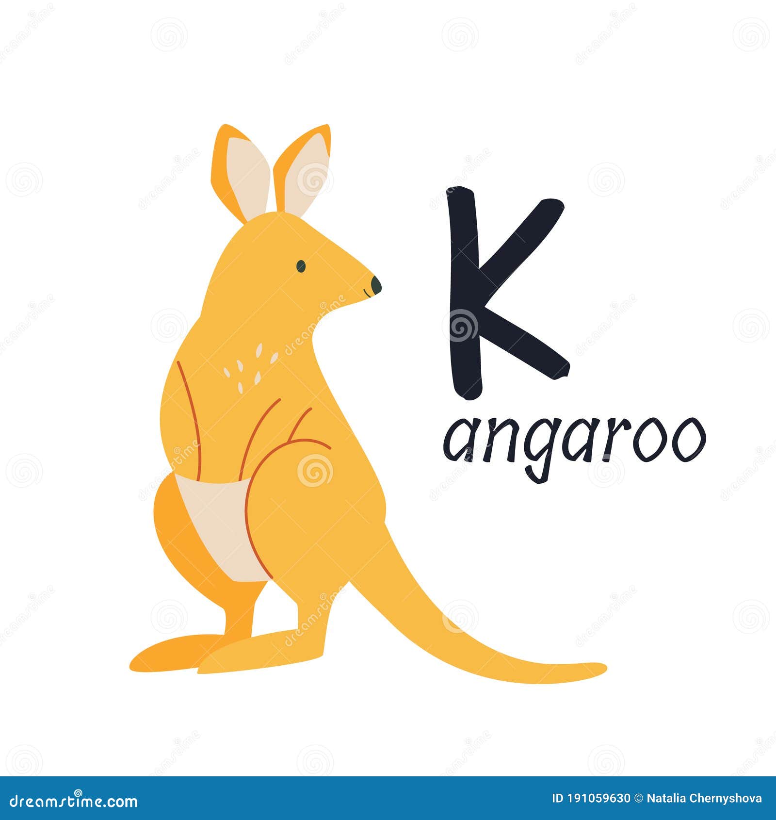K Is For Kangaroo. Letter K. Kangaroo, Cute Illustration. Animal ...