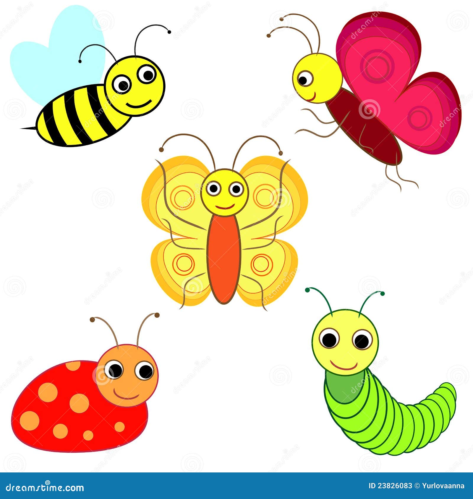 Funny insects stock vector. Illustration of caterpillar - 23826083