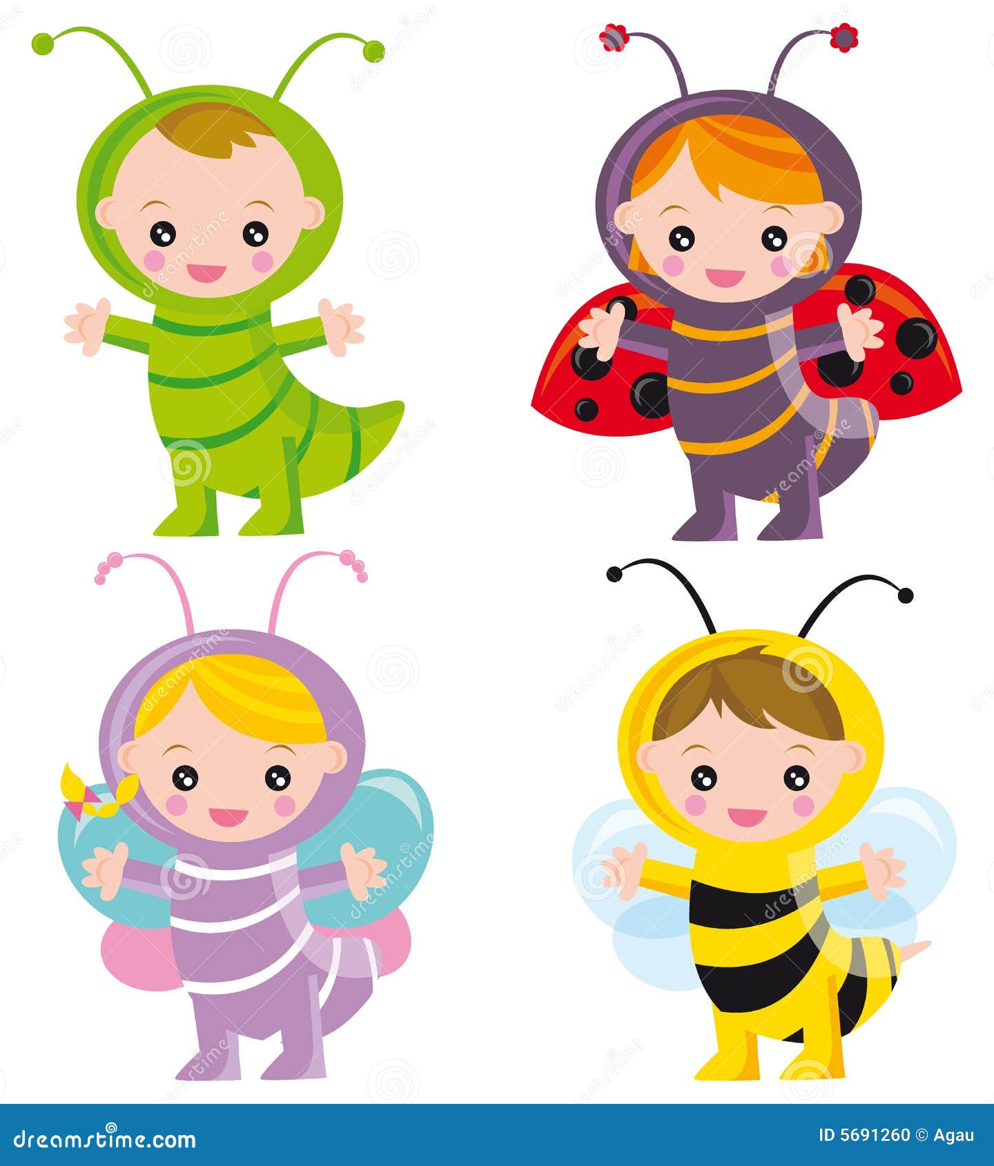 Funny insects stock vector. Illustration of stripes, cartoon - 5691260