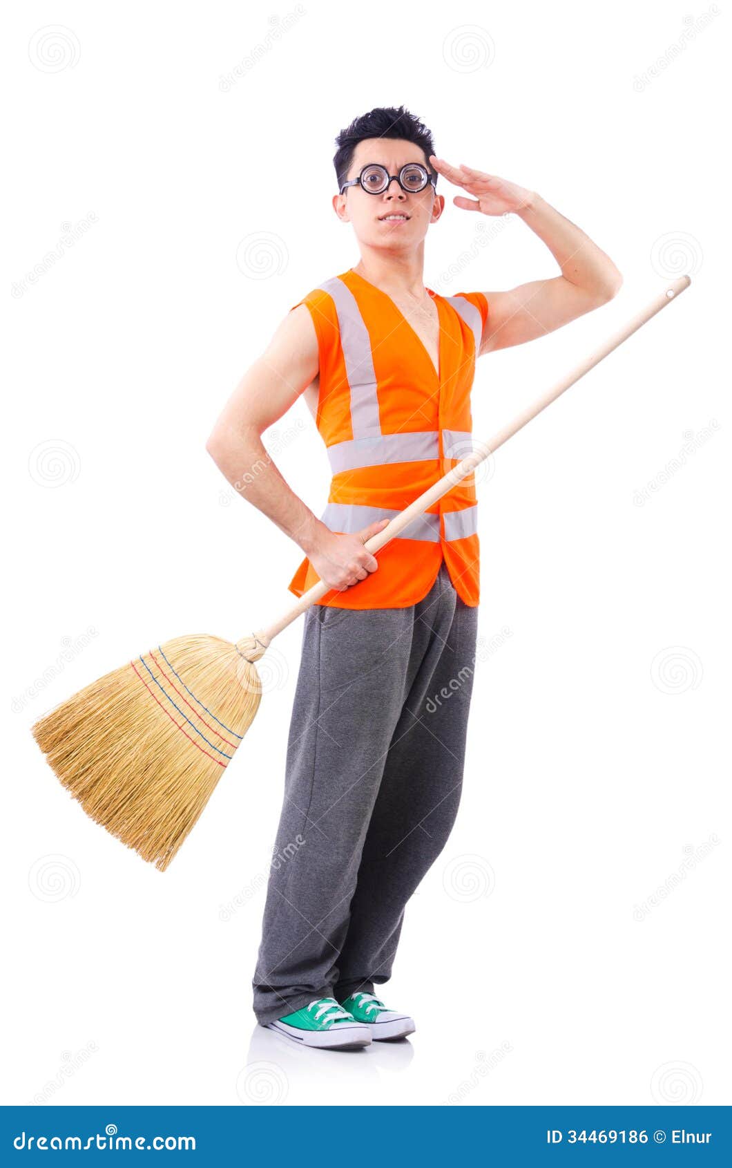 Funny janitor stock photo. Image of dust, occupation - 34469186