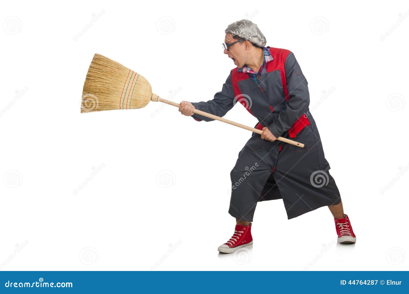 Funny janitor isolated stock image. Image of home, cleaner - 44764287