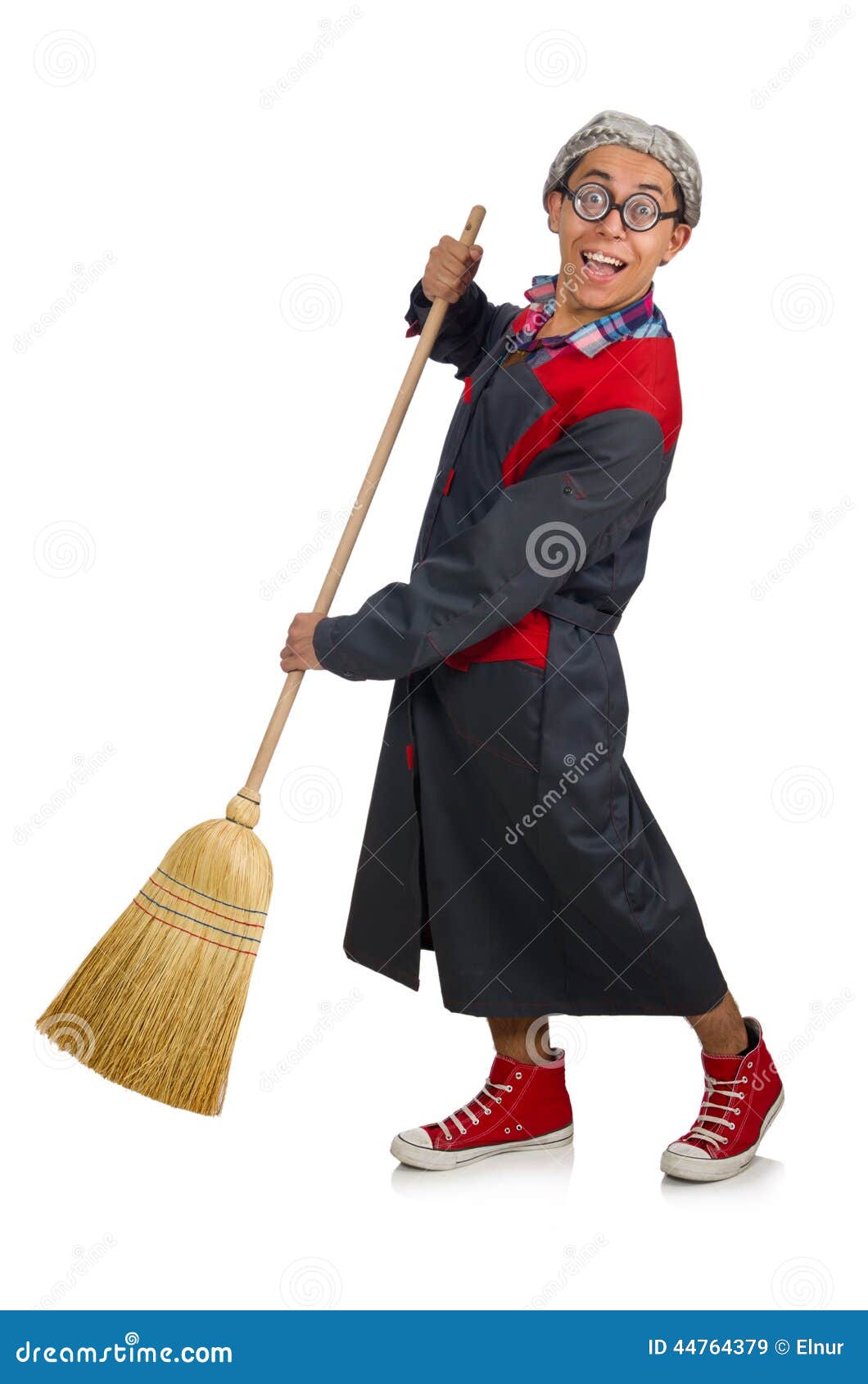 Funny janitor isolated stock image. Image of industry - 44764379