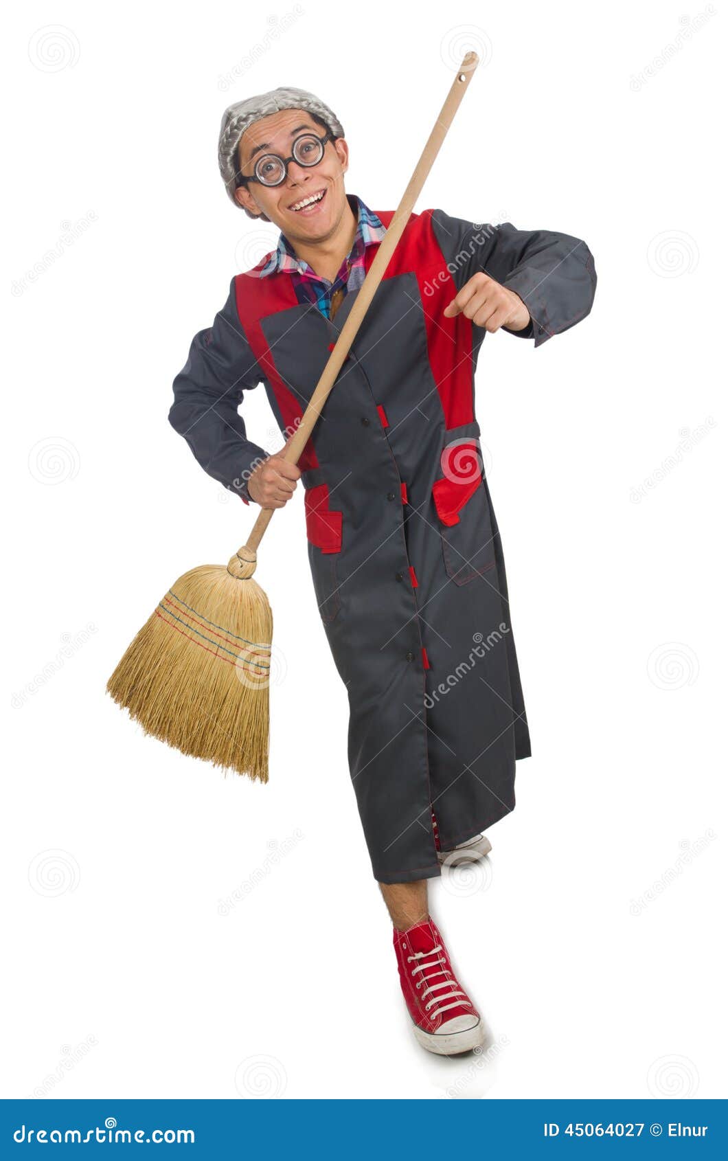 Funny janitor isolated stock image. Image of life, lifestyle - 45064027