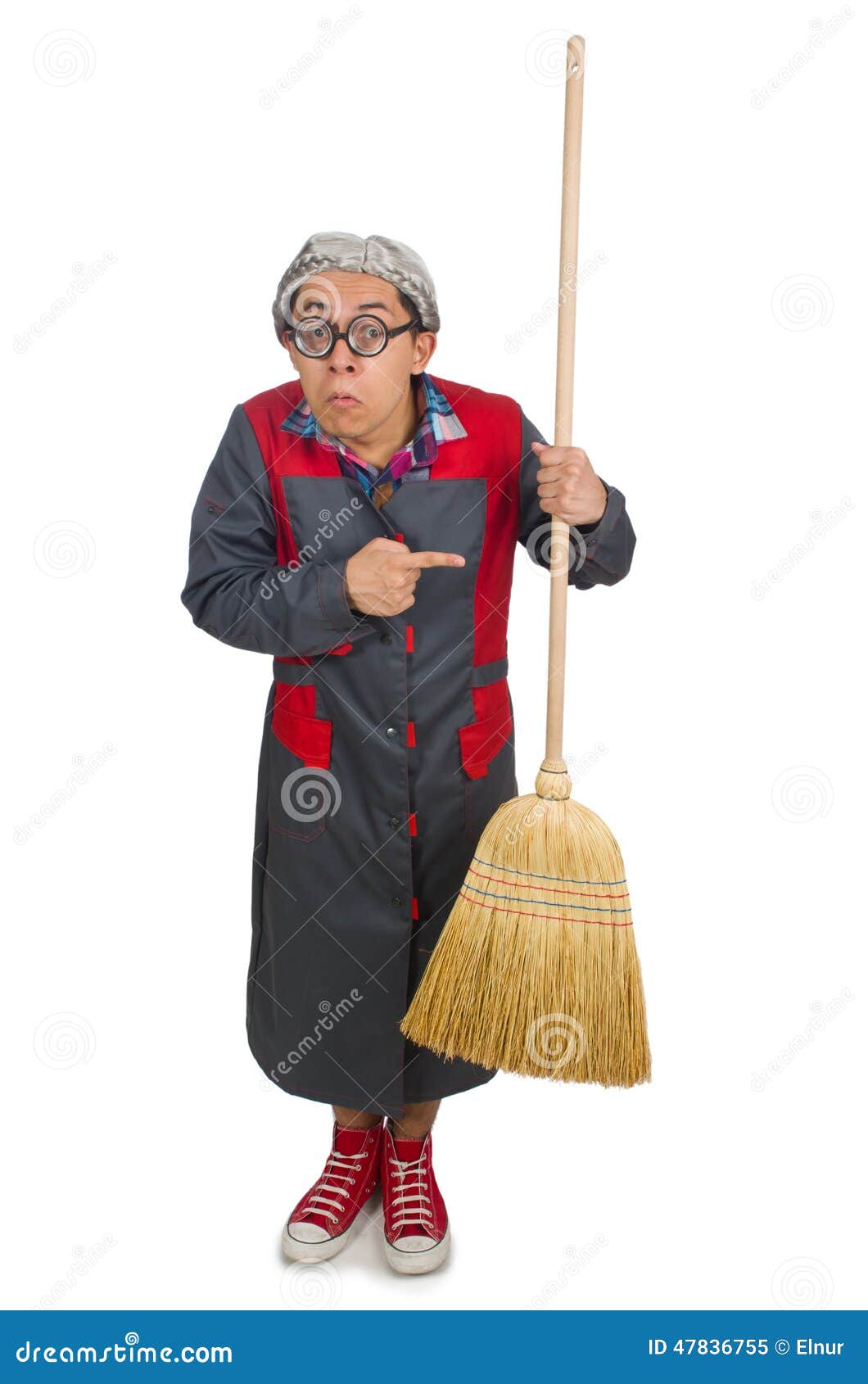 Funny janitor isolated stock image. Image of cleaner - 47836755