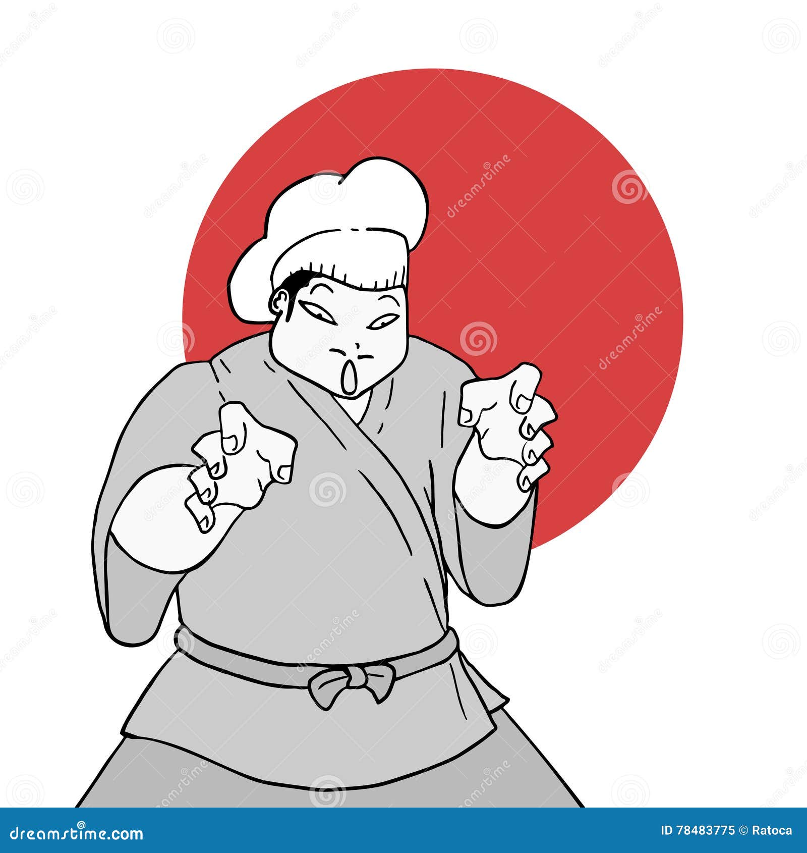 Funny japanese chef stock vector. Illustration of cook - 78483775