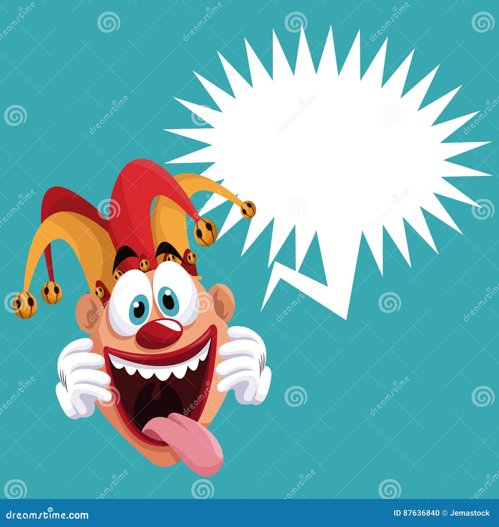 Funny jester bubble speech stock illustration. Illustration of drawing ...