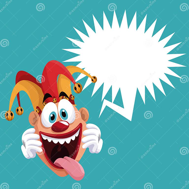 Funny jester bubble speech stock illustration. Illustration of drawing ...
