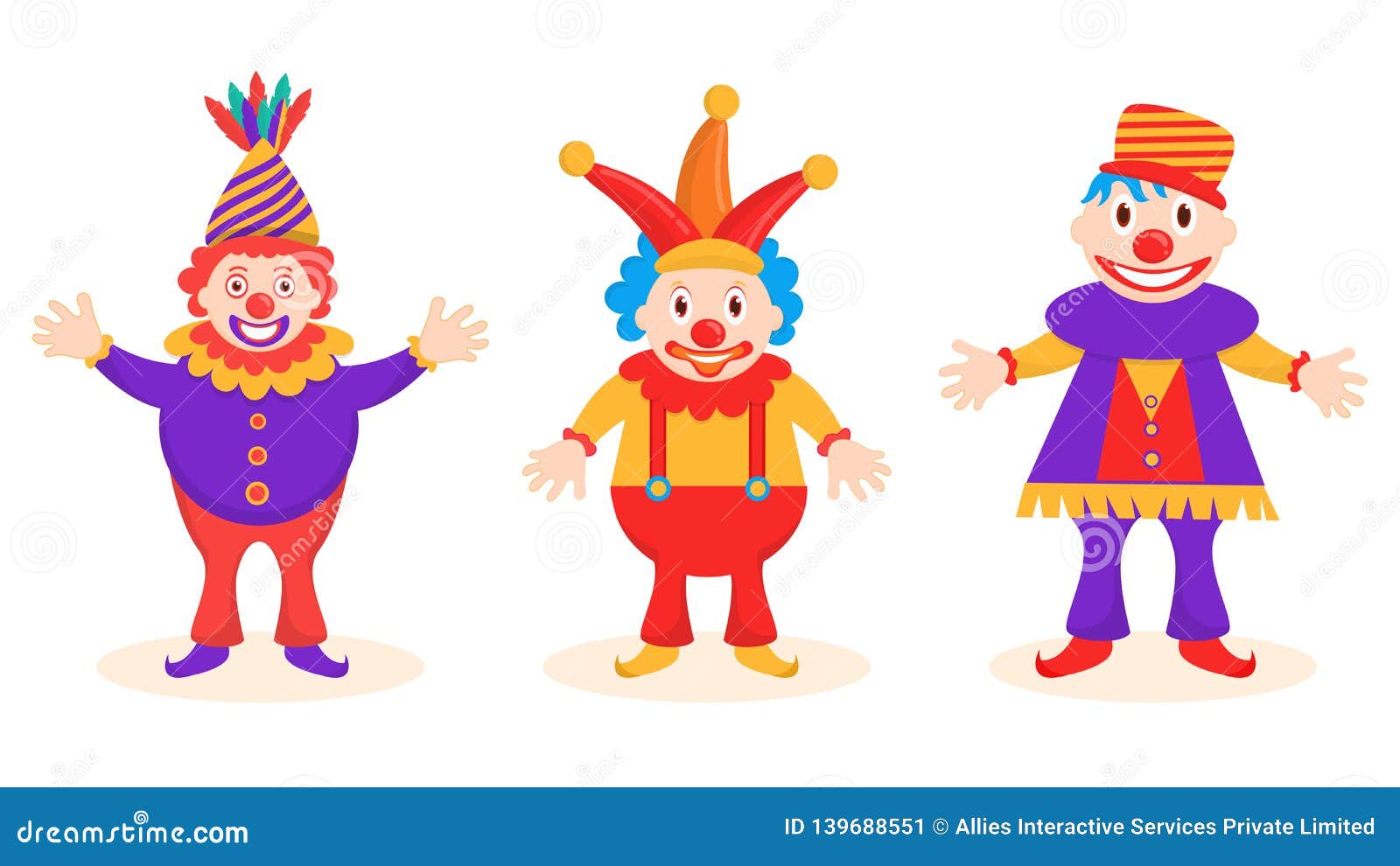 Funny Jester Character Set. Stock Illustration - Illustration of ...