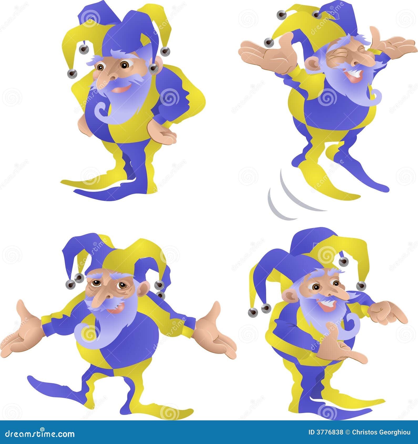 Funny Jester Poses stock vector. Illustration of jumping - 3776838
