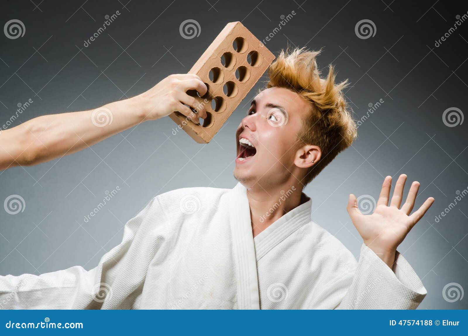Funny Karate Fighter With Nunchucks Royalty-Free Stock Photo ...