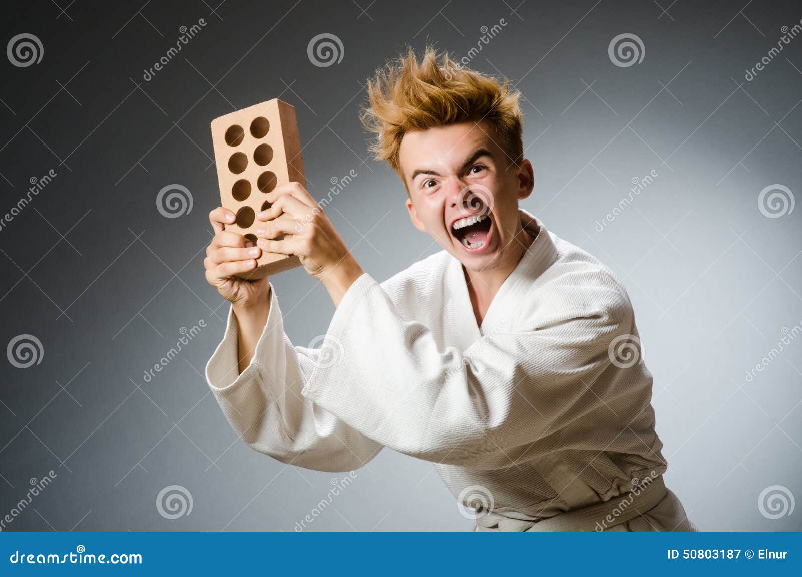 Funny karate fighter stock image. Image of human, funny - 50803187