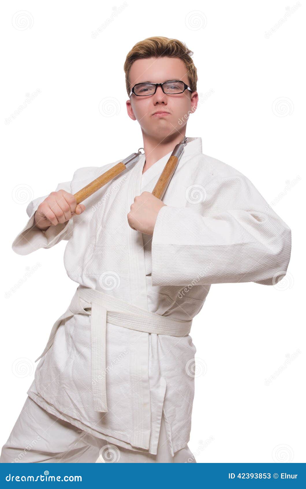 Funny karate fighter stock image. Image of hold, fight - 42393853