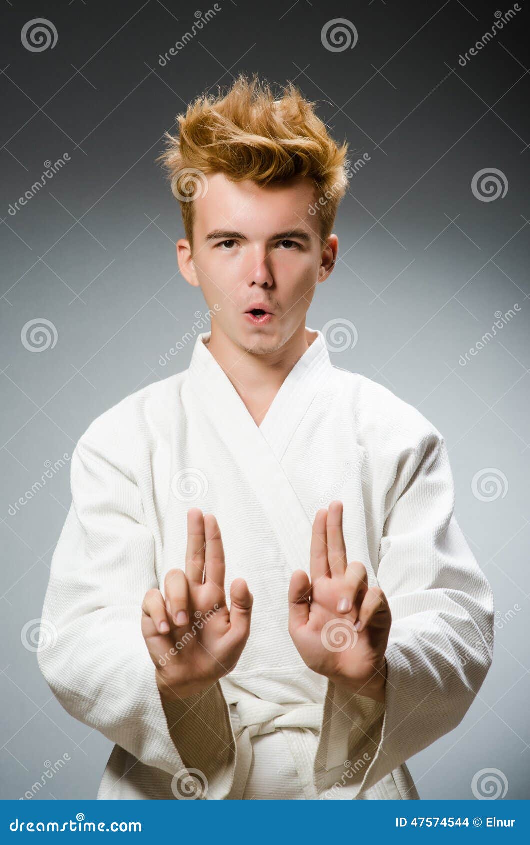 Funny Karate Fighter Wearing Stock Photo - Image of athlete, humour ...