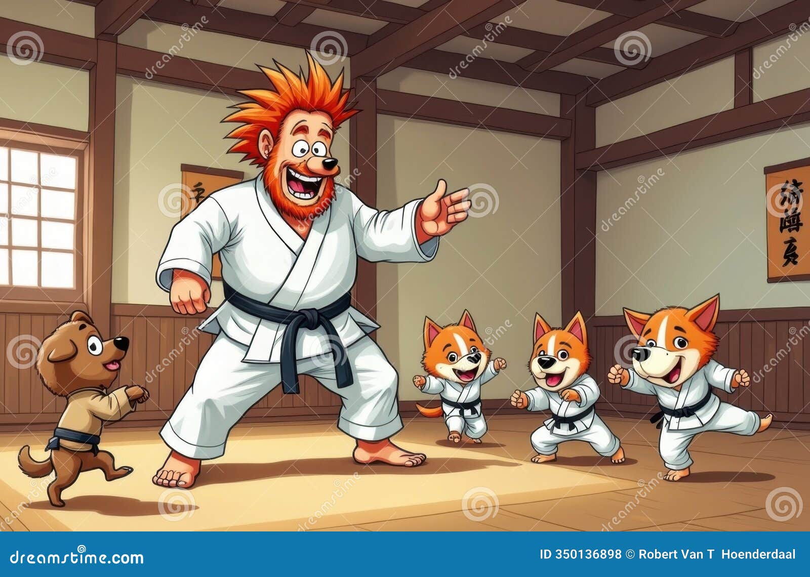 Karate Teacher Line Icon, Self Defense Concept, Karate Kick Sign On ...