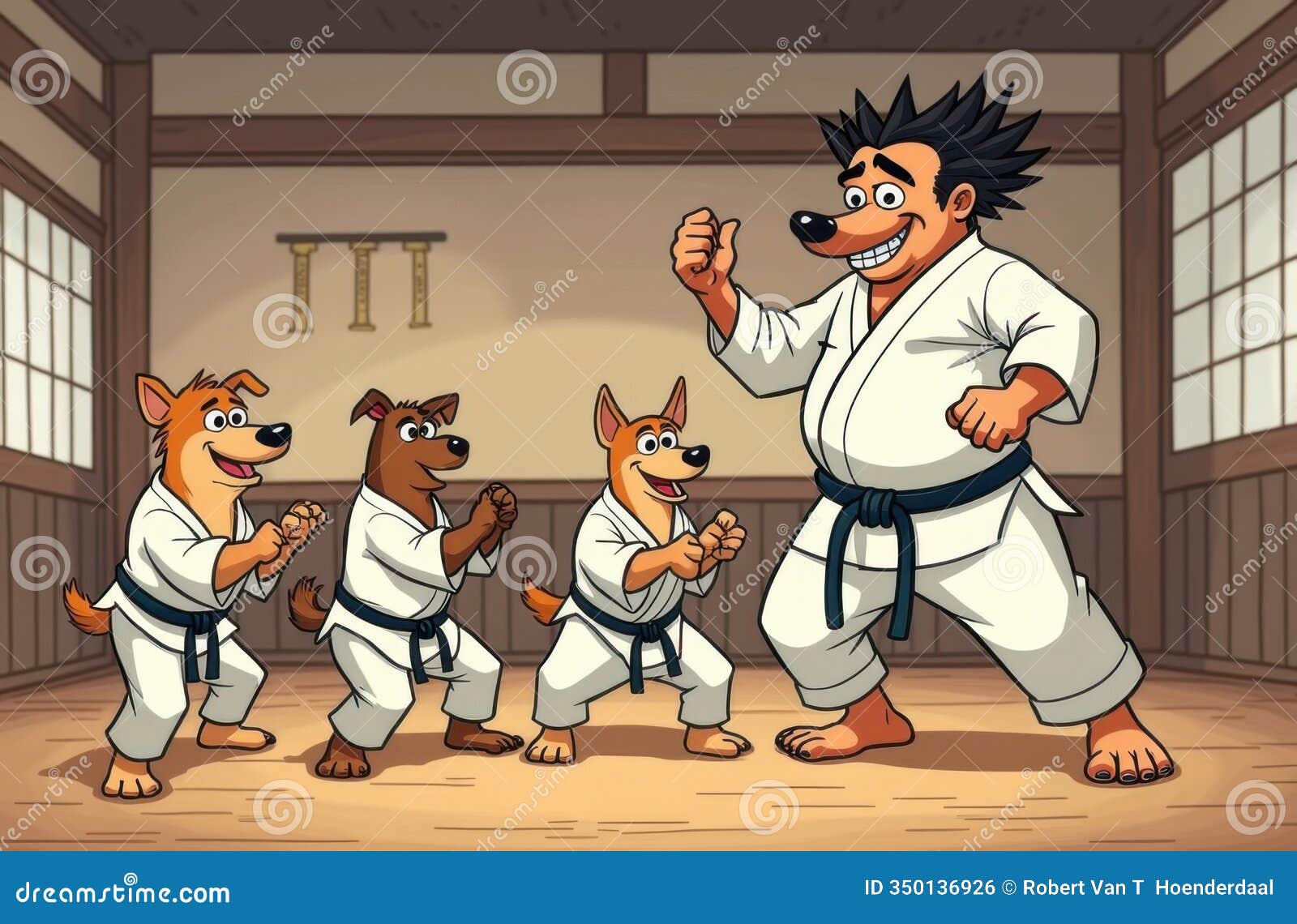 Karate Teacher Line Icon, Self Defense Concept, Karate Kick Sign On ...