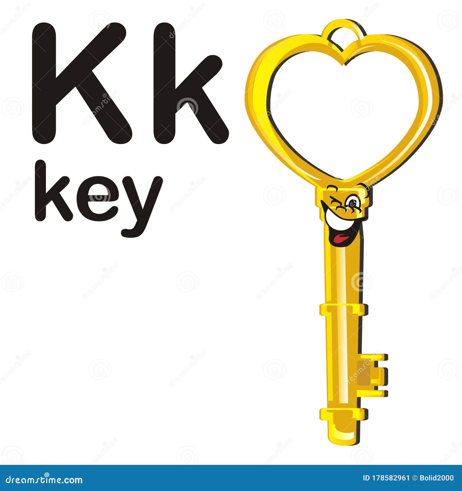 Funny key and abc stock illustration. Illustration of house - 178582961