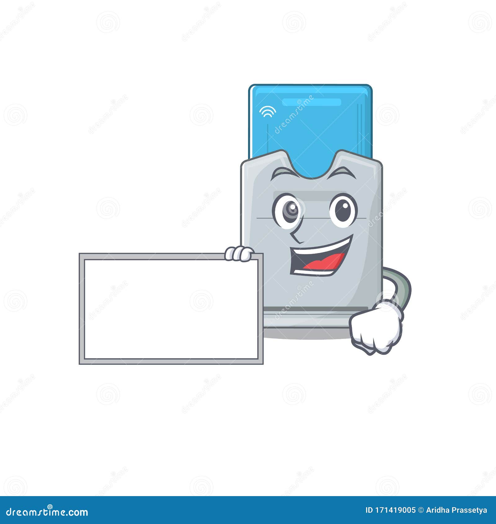 Funny Key Card Cartoon Character Design Style with Board Stock Vector ...