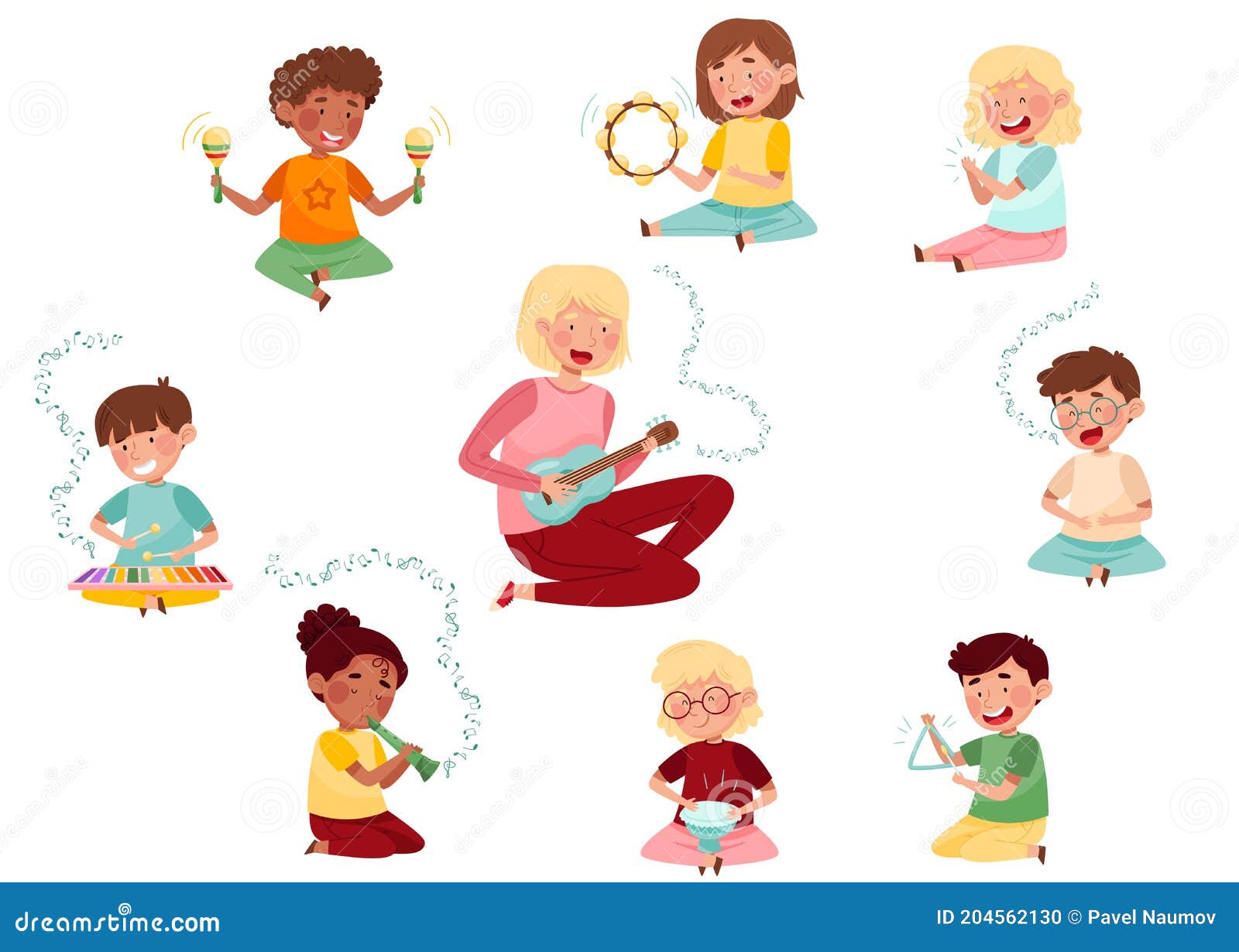 Boy Playing Flute, Talented Young Flutist Character Playing Musical ... Boy Playing Flute, Talented Young Flutist Character Playing Musical ...