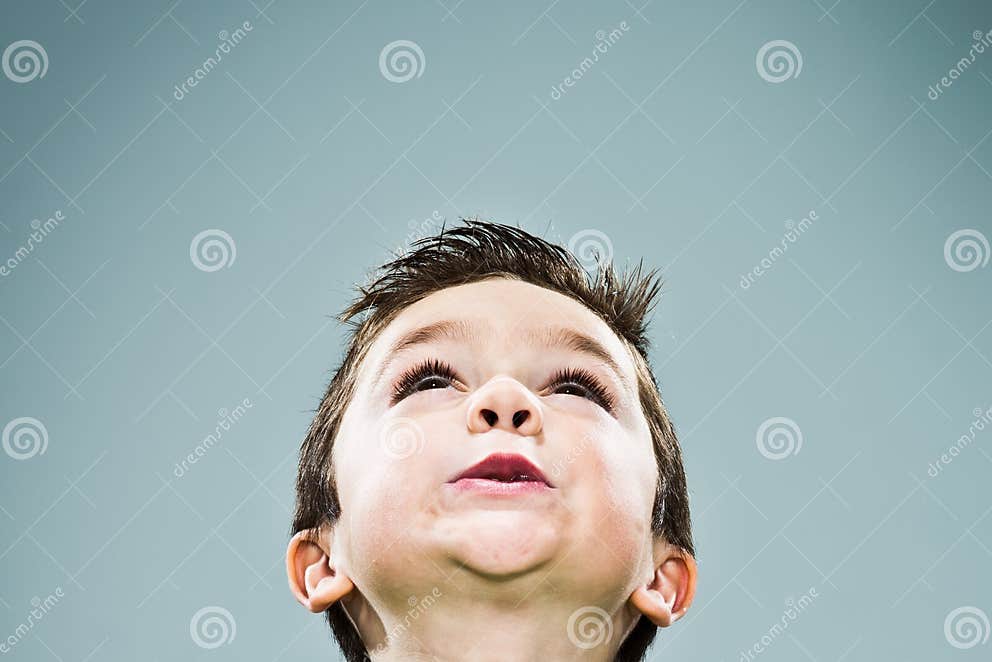 Funny Kid Looking Up stock image. Image of characters - 29683543