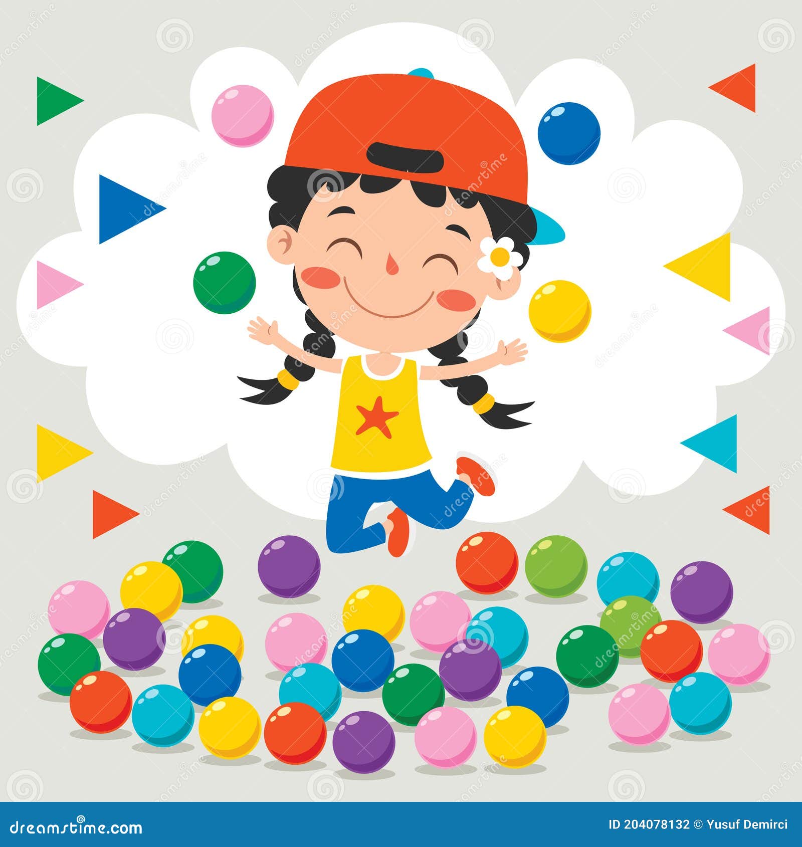 Funny Kid Playing with Colorful Balls Stock Vector - Illustration of ... Funny Kid Playing with Colorful Balls Stock Vector - Illustration of ...