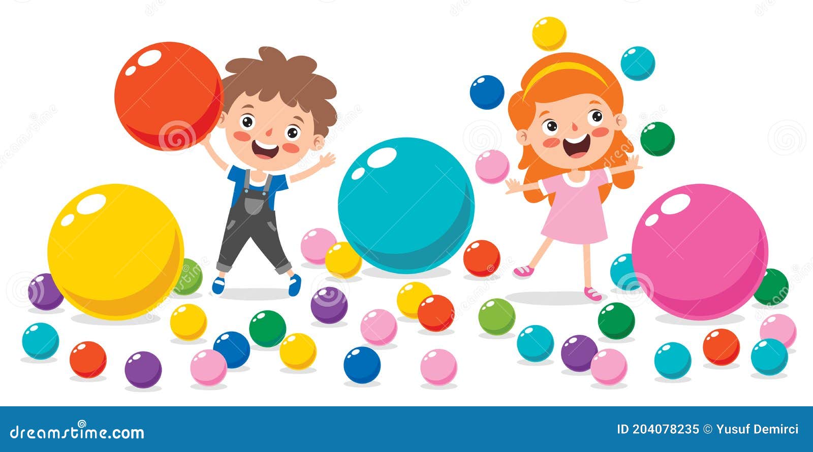 Funny Kid Playing with Colorful Balls Stock Vector - Illustration of ... Funny Kid Playing with Colorful Balls Stock Vector - Illustration of ...