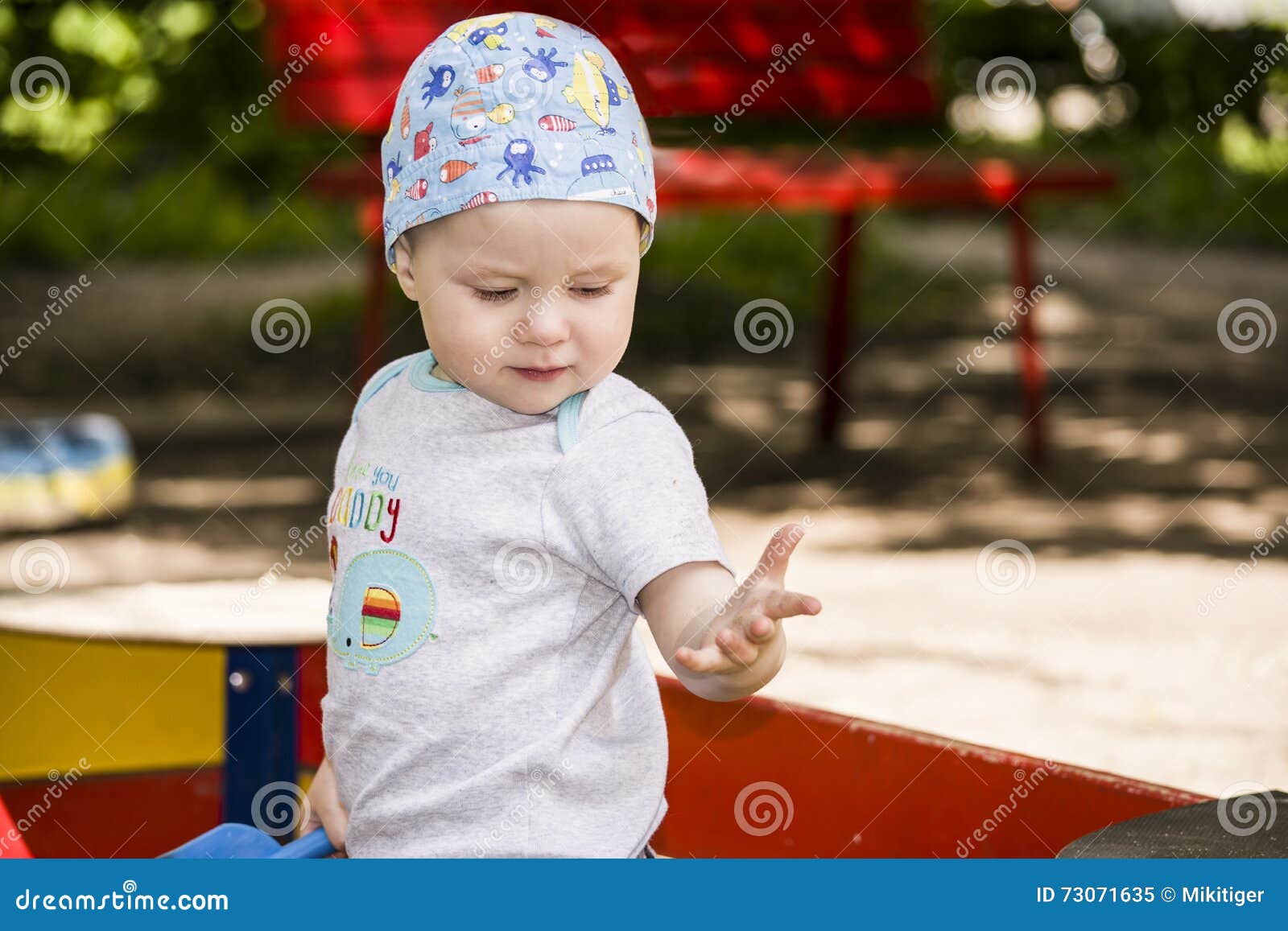 Funny kid playing stock image. Image of playing, sand - 73071635