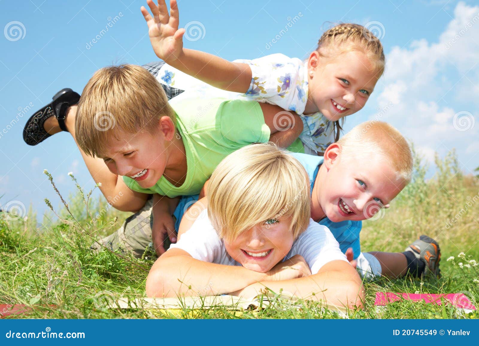 Funny kids stock image. Image of lifestyle, heap, recreation - 20745549