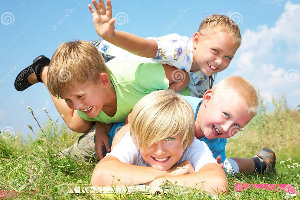 Funny kids stock image. Image of lifestyle, heap, recreation - 20745549