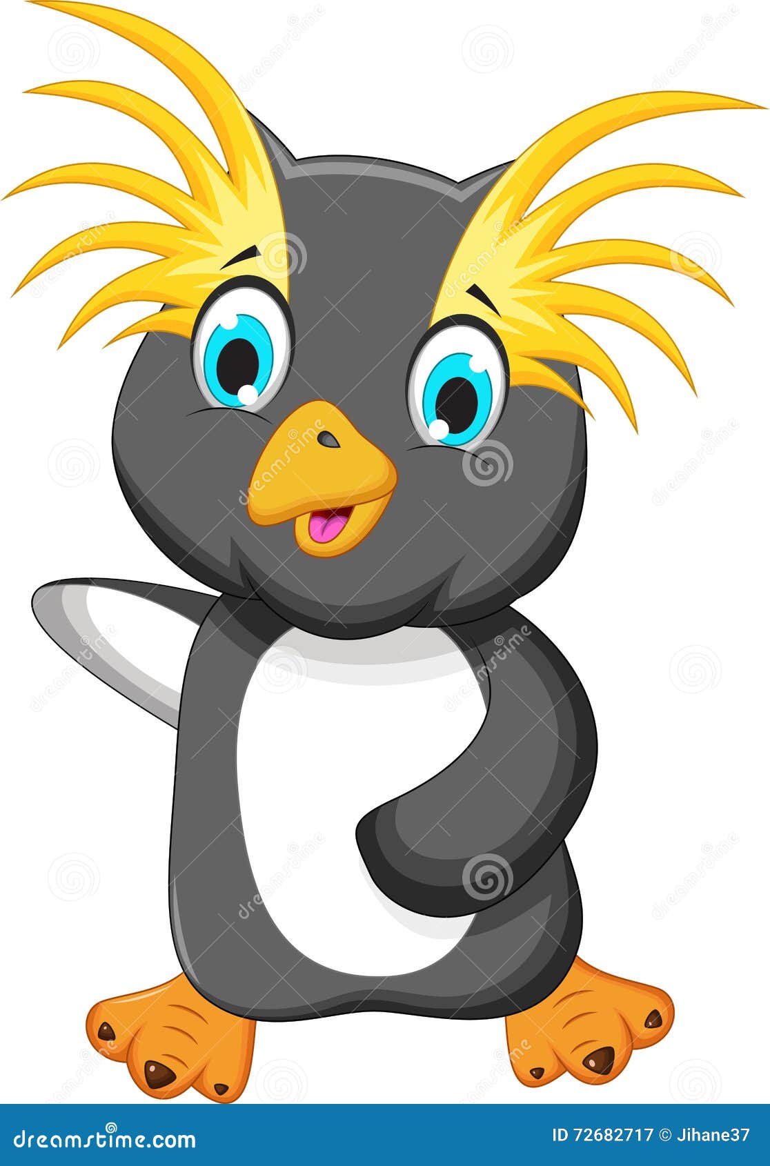Funny King Penguin Cartoon Stock Illustration - Image: 72682717