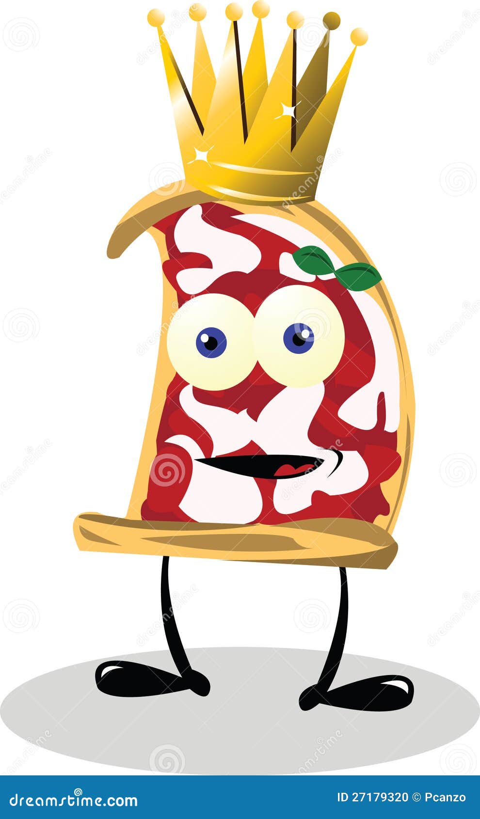 Funny king Pizza stock vector. Illustration of eating - 27179320