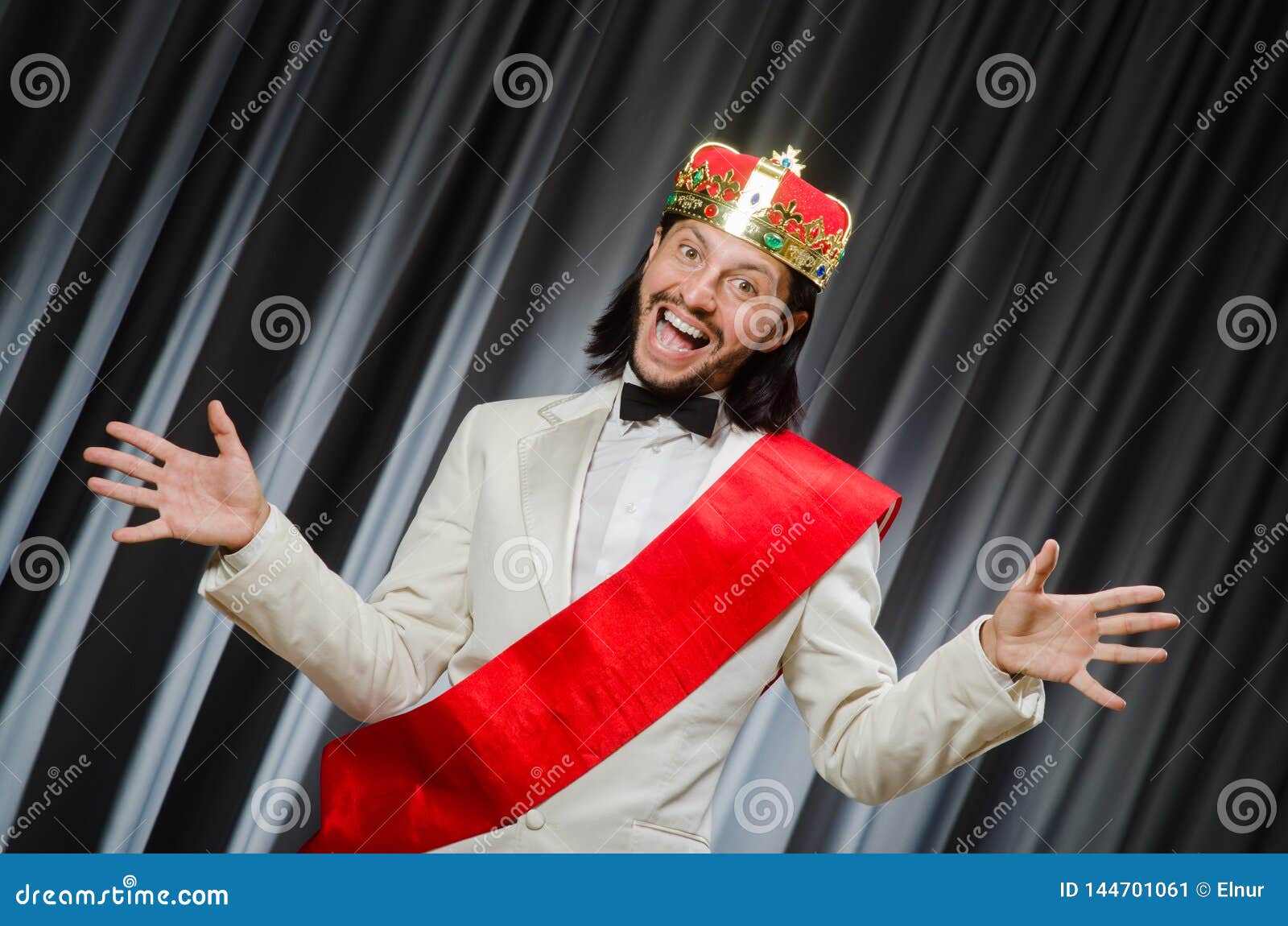 The Funny King Wearing Crown in Coronation Concept Stock Image - Image ...