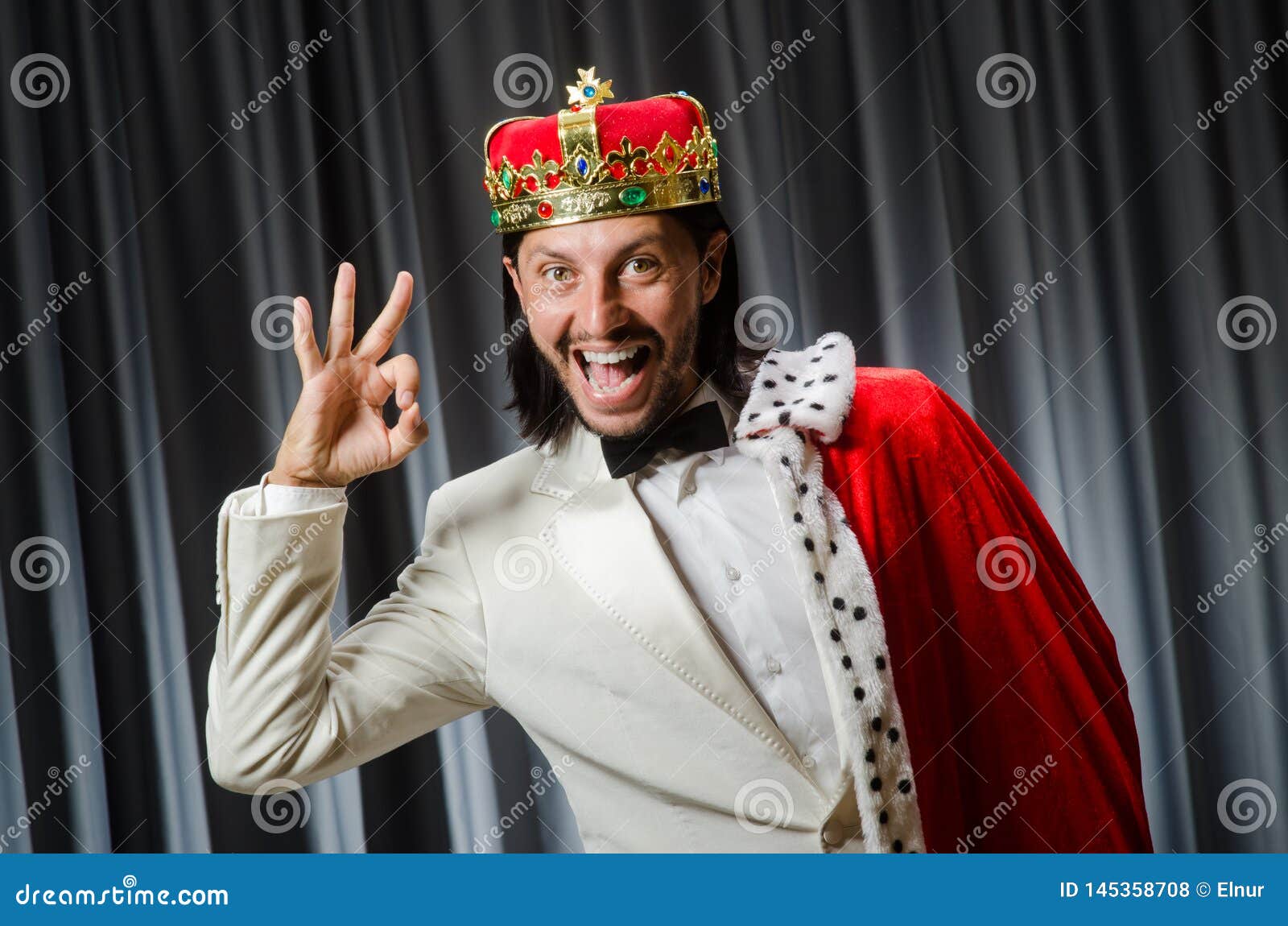 The Funny King Wearing Crown in Coronation Concept Stock Photo - Image ...
