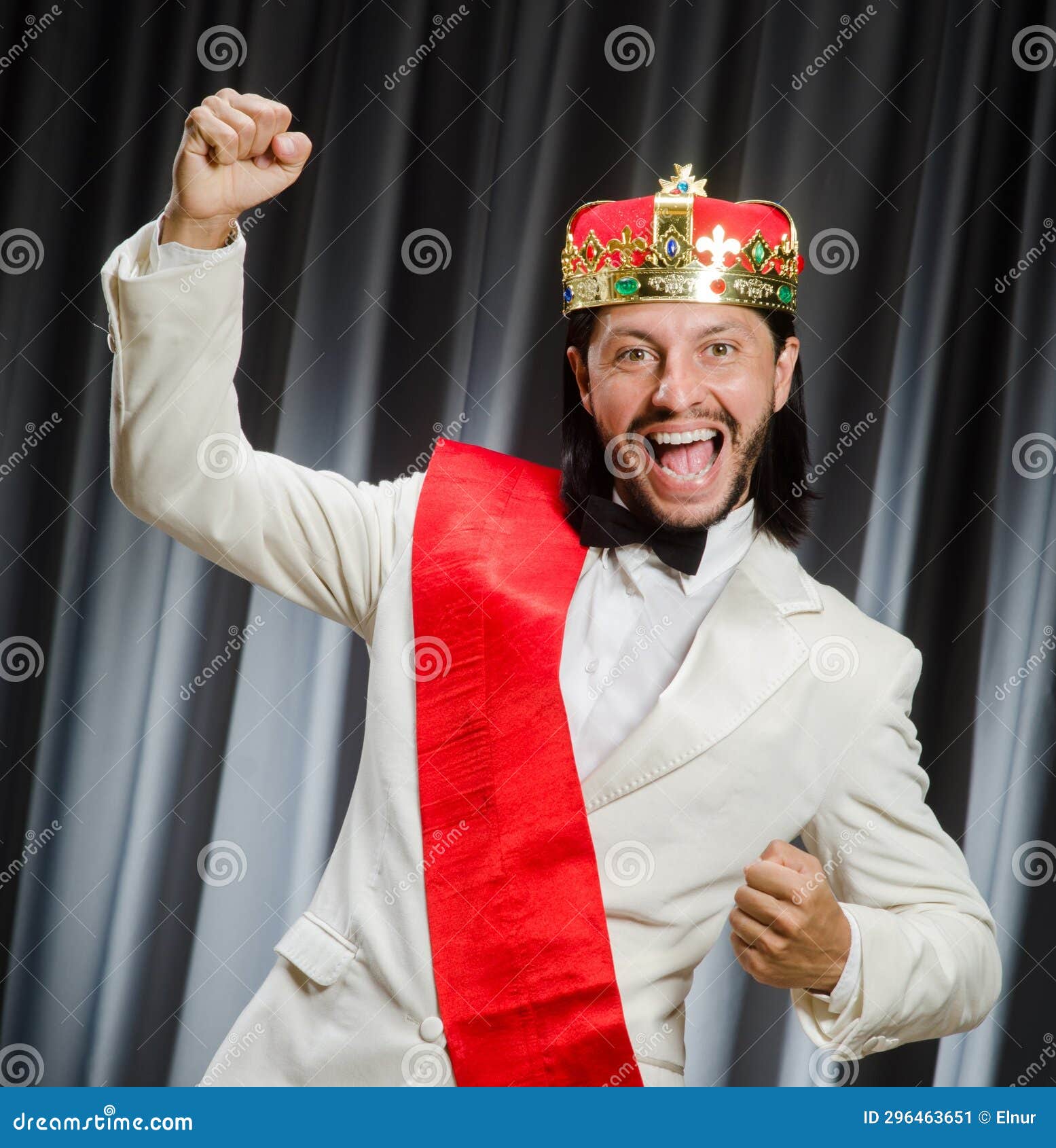 Funny King Wearing Crown in Coronation Concept Stock Image - Image of ...