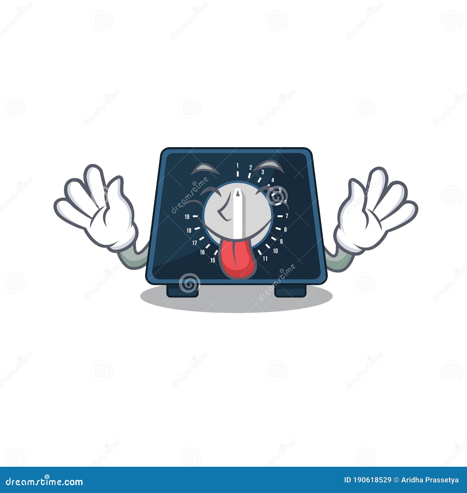 Funny Kitchen Timer Cartoon Design with Tongue Out Face Stock Vector ...