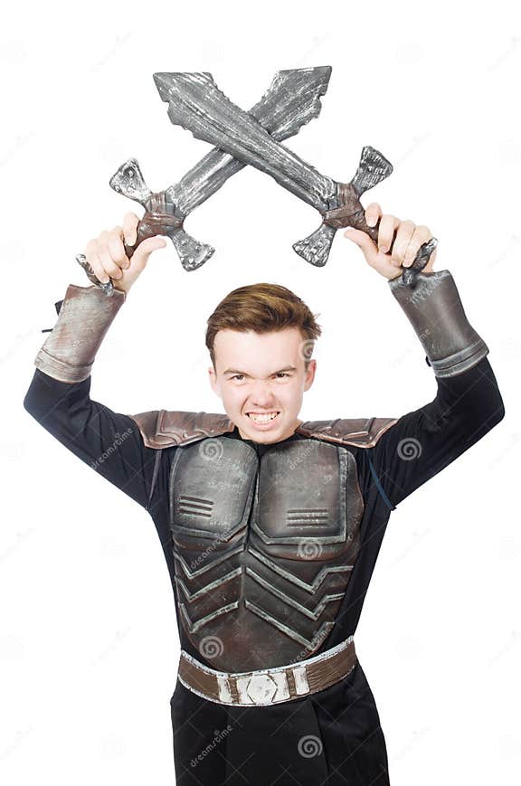 Funny knight isolated stock photo. Image of chivalry - 45062632